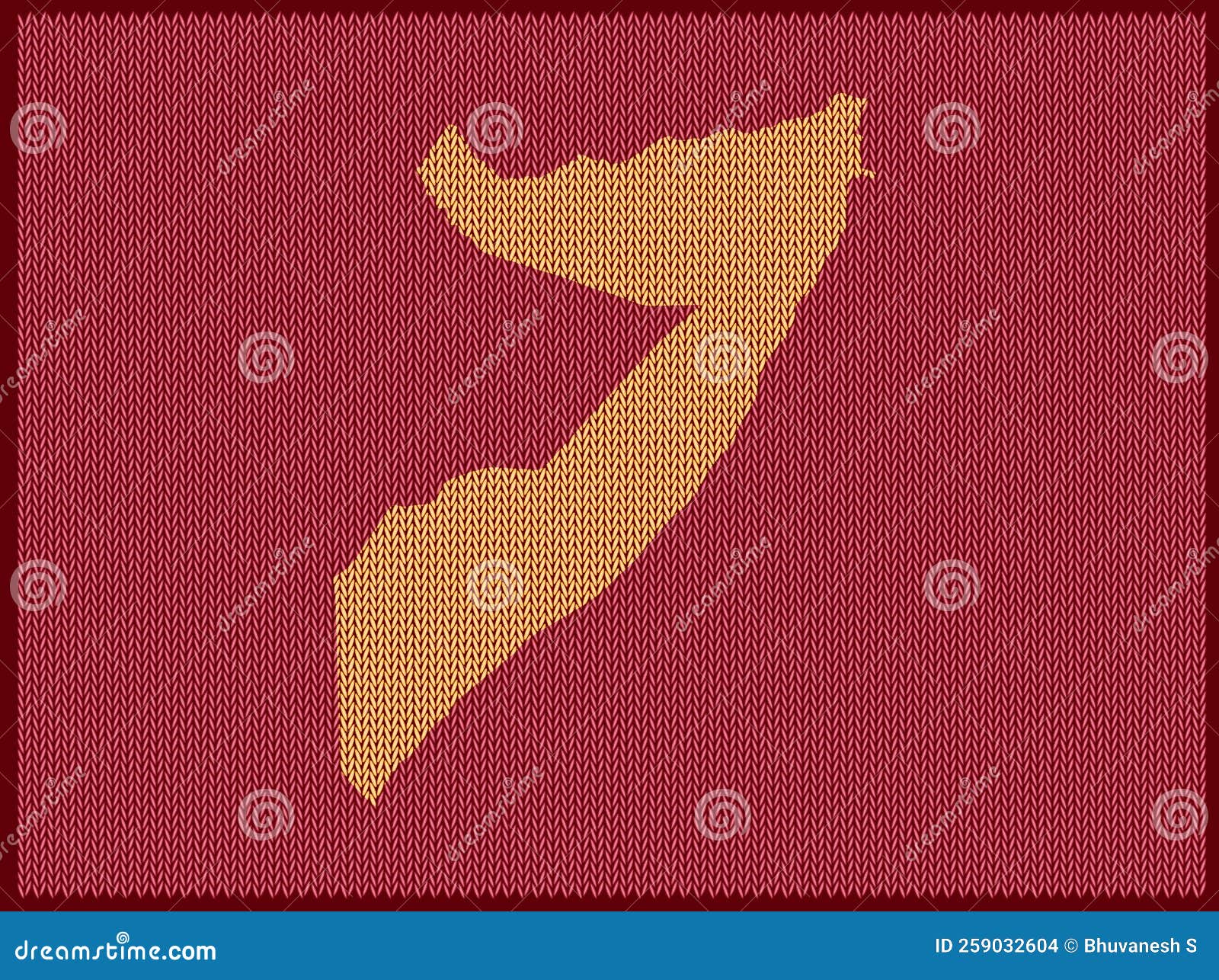 Knitting Pattern Map Of Country Somalia Isolated On Red Background ...