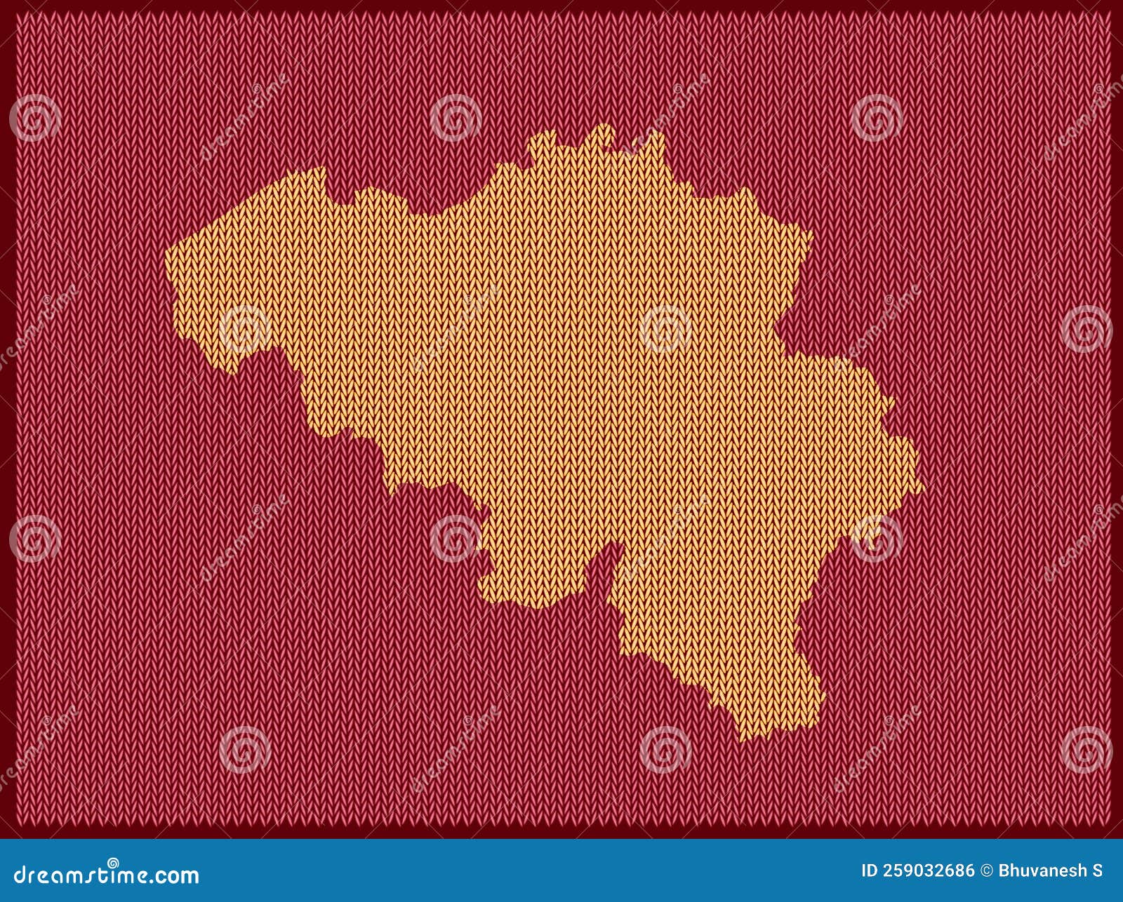 Knitting Pattern Map of Country Belgium Isolated on Red Background ...