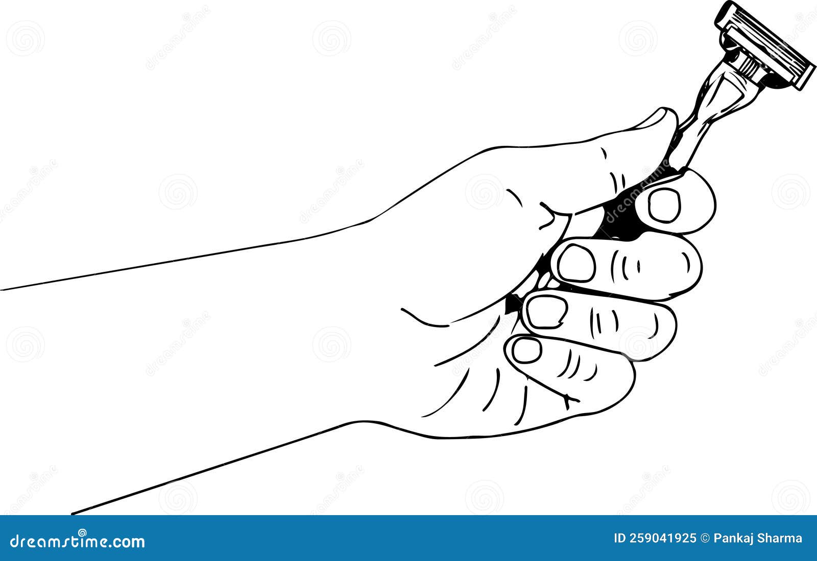 Hand Holding a Shaving Razor Silhouette, Razor in a Female Hand Vector ...