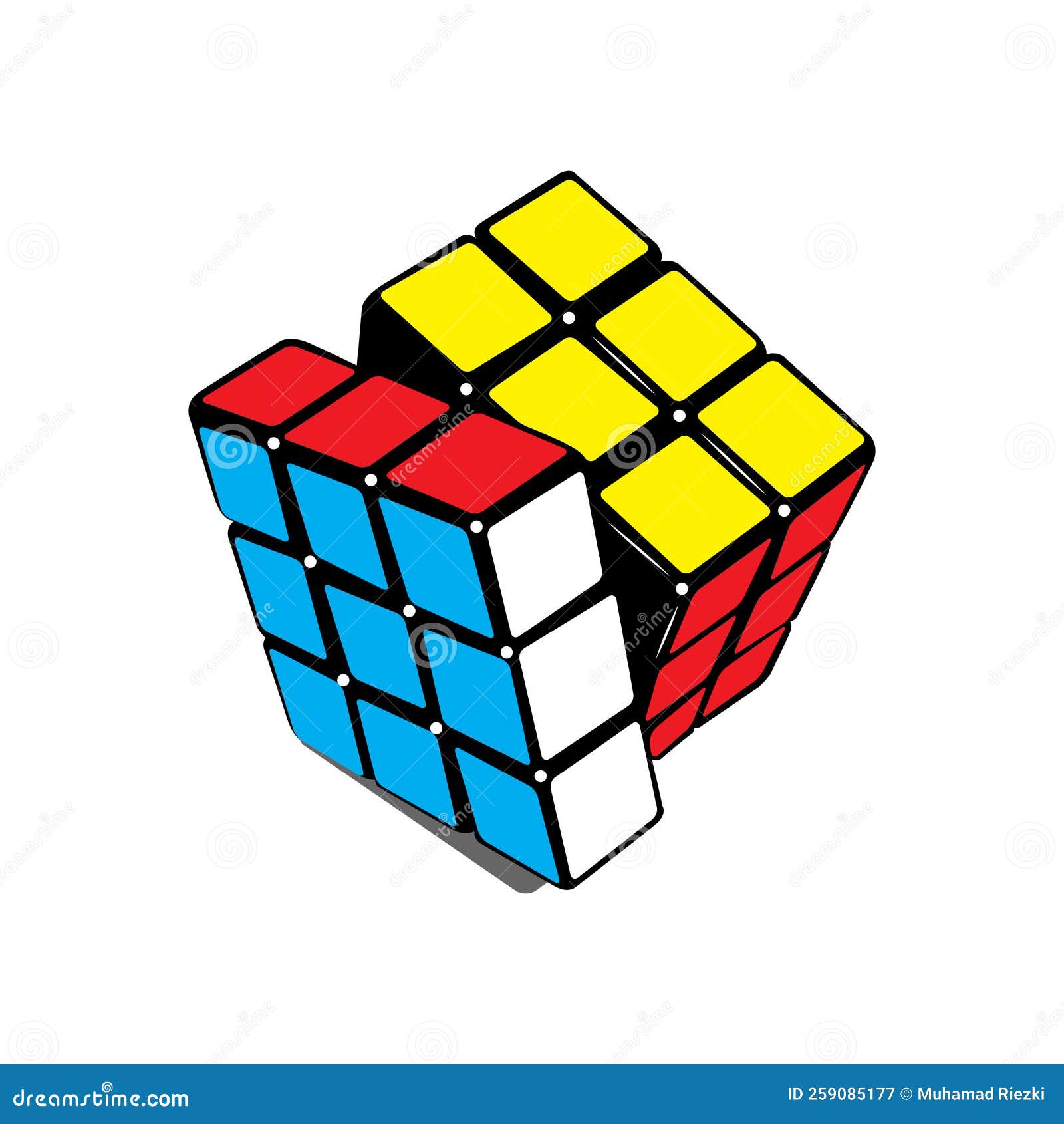 Vector Illustration of Rubic Game Design, Simple Rubic Icon, Full Color ...