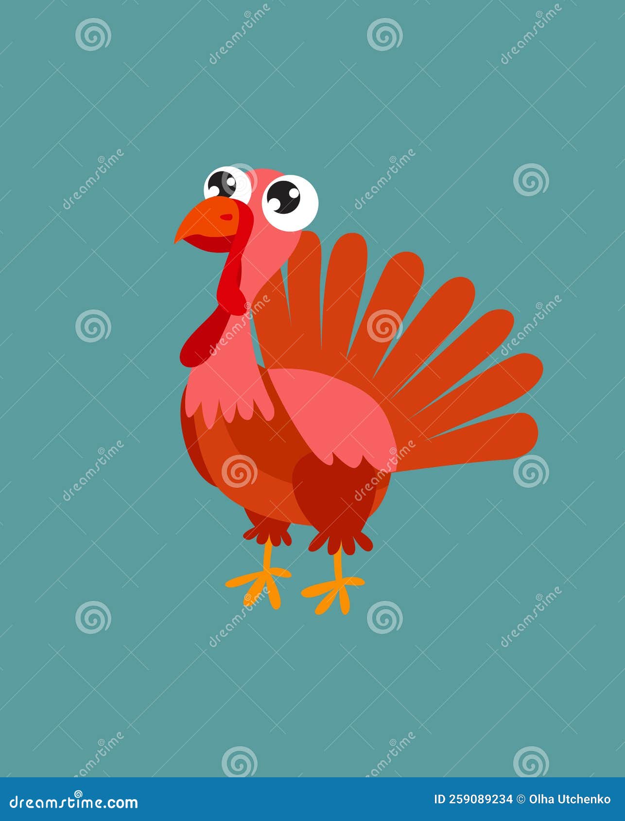 Print. Cute Vector Turkey. Cartoon Turkey. Thanksgiving Day. Stock ...