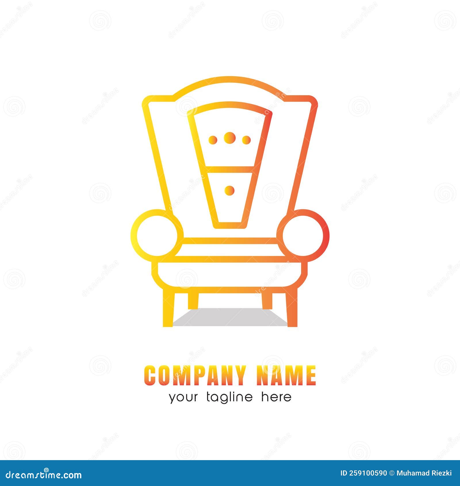 Chair Logo Creative Design with Line Art Technique. Gradient Color ...