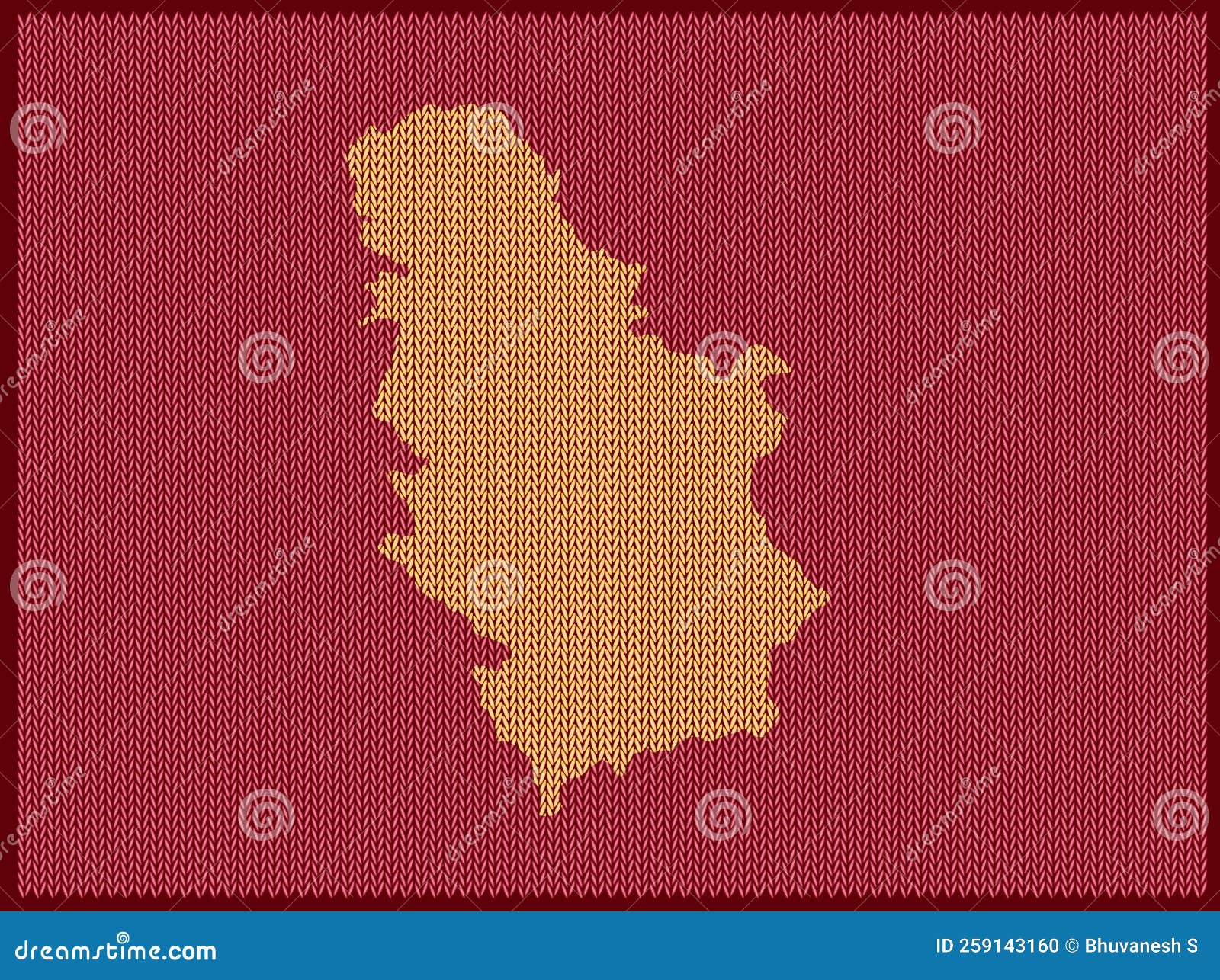 Knitting Pattern Map of Country Serbia Isolated on Red Background ...