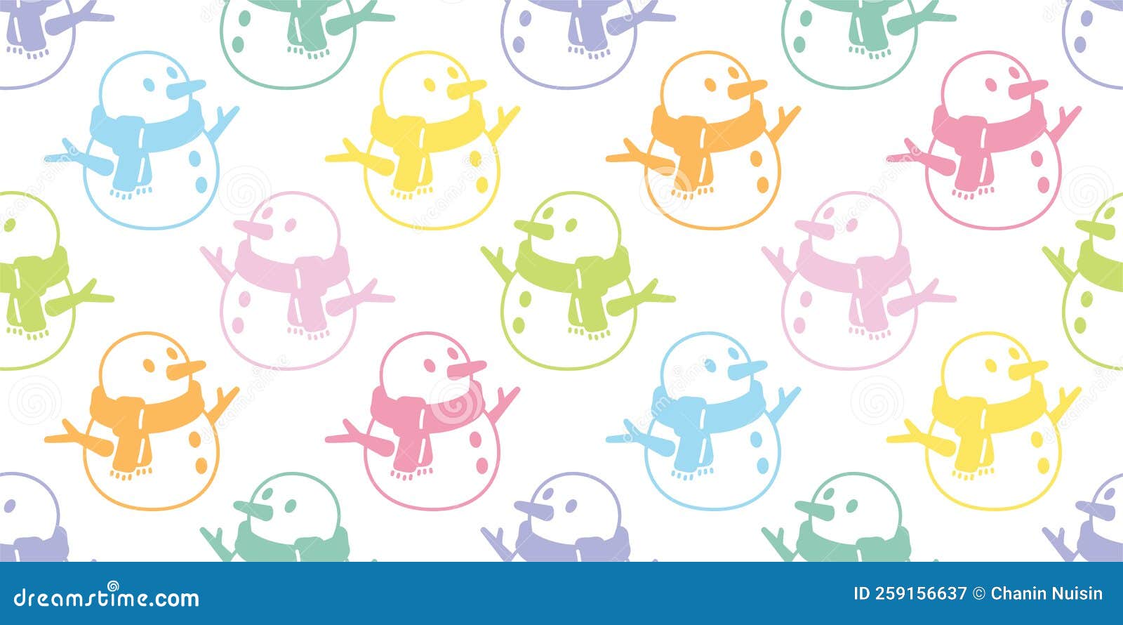 Snowman Seamless Pattern Christmas Santa Claus Scarf Isolated Tile ...