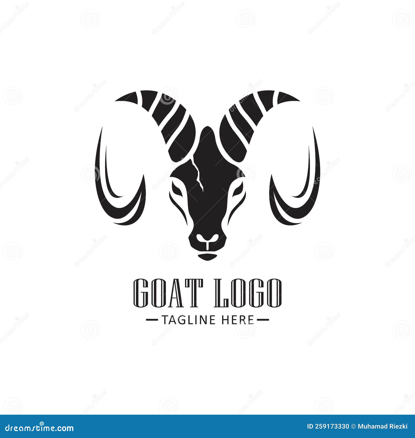 Simple Goat Logo Standing Proud In Stone,silhouette Goat,vector ...