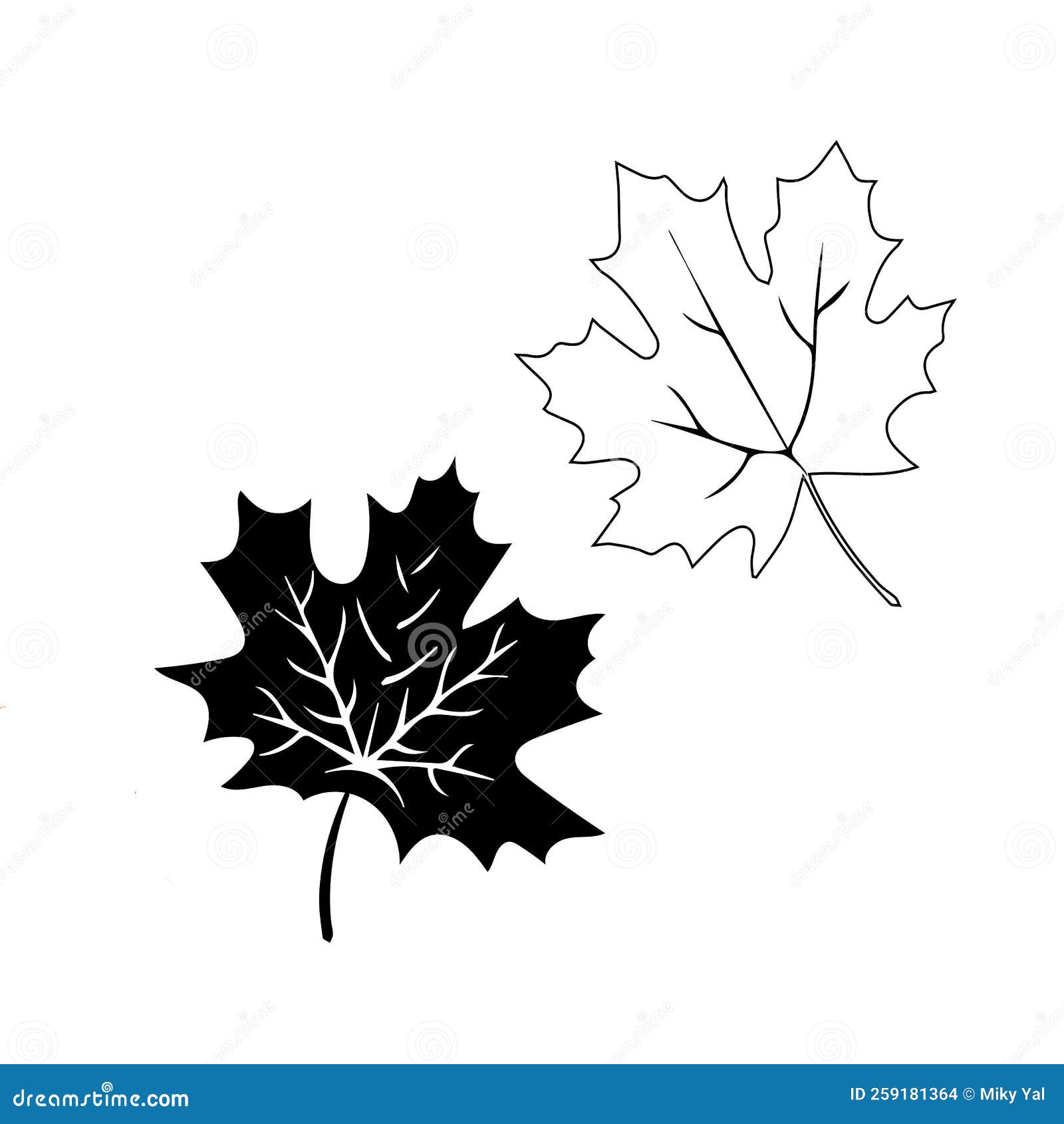 Autumn Leaves Icons Outline. Autumn Leaves Isolated on White Background ...