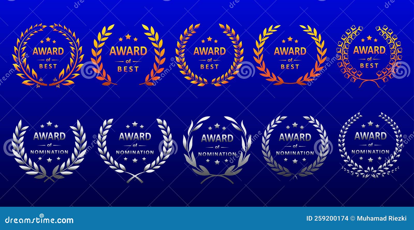 Award Wreath Vector Set. Isolated Abstract Graphic Design Template ...