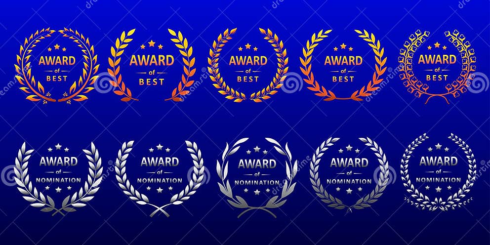 Award Wreath Vector Set. Isolated Abstract Graphic Design Template ...