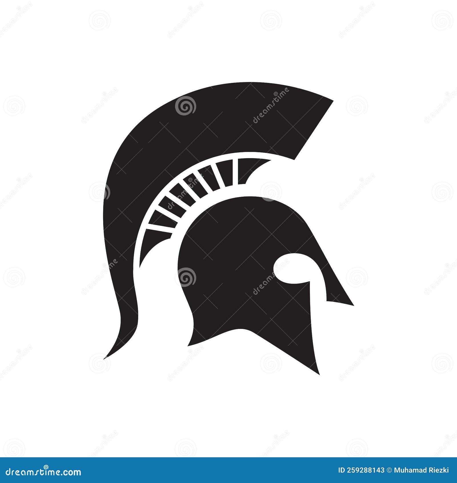 Spartan Helmet Silhouette. Roman or Greek Army Helmet Vector Icon Stock ...
