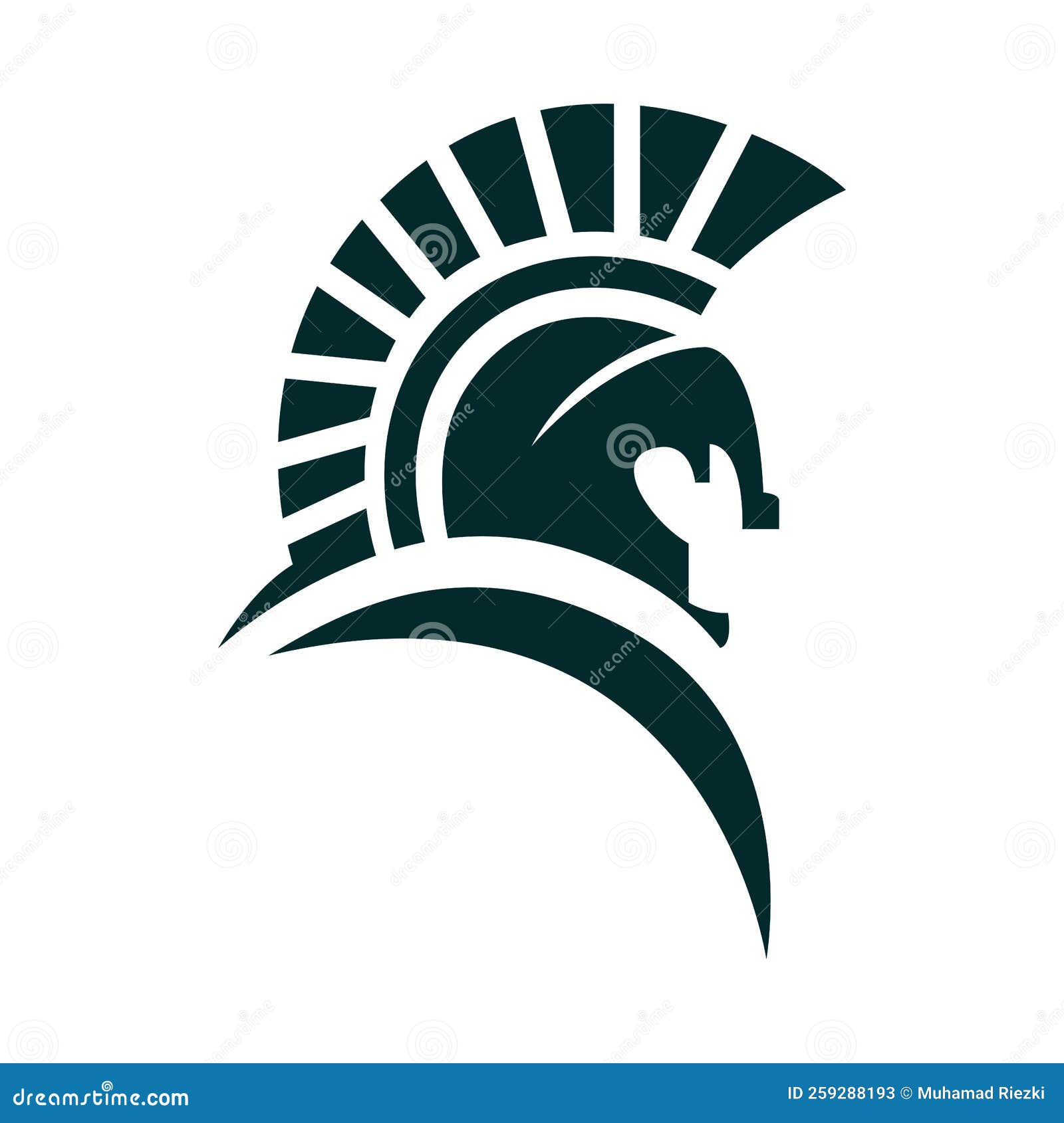 Spartan Helmet Silhouette. Roman or Greek Army Helmet Vector Icon Stock ...