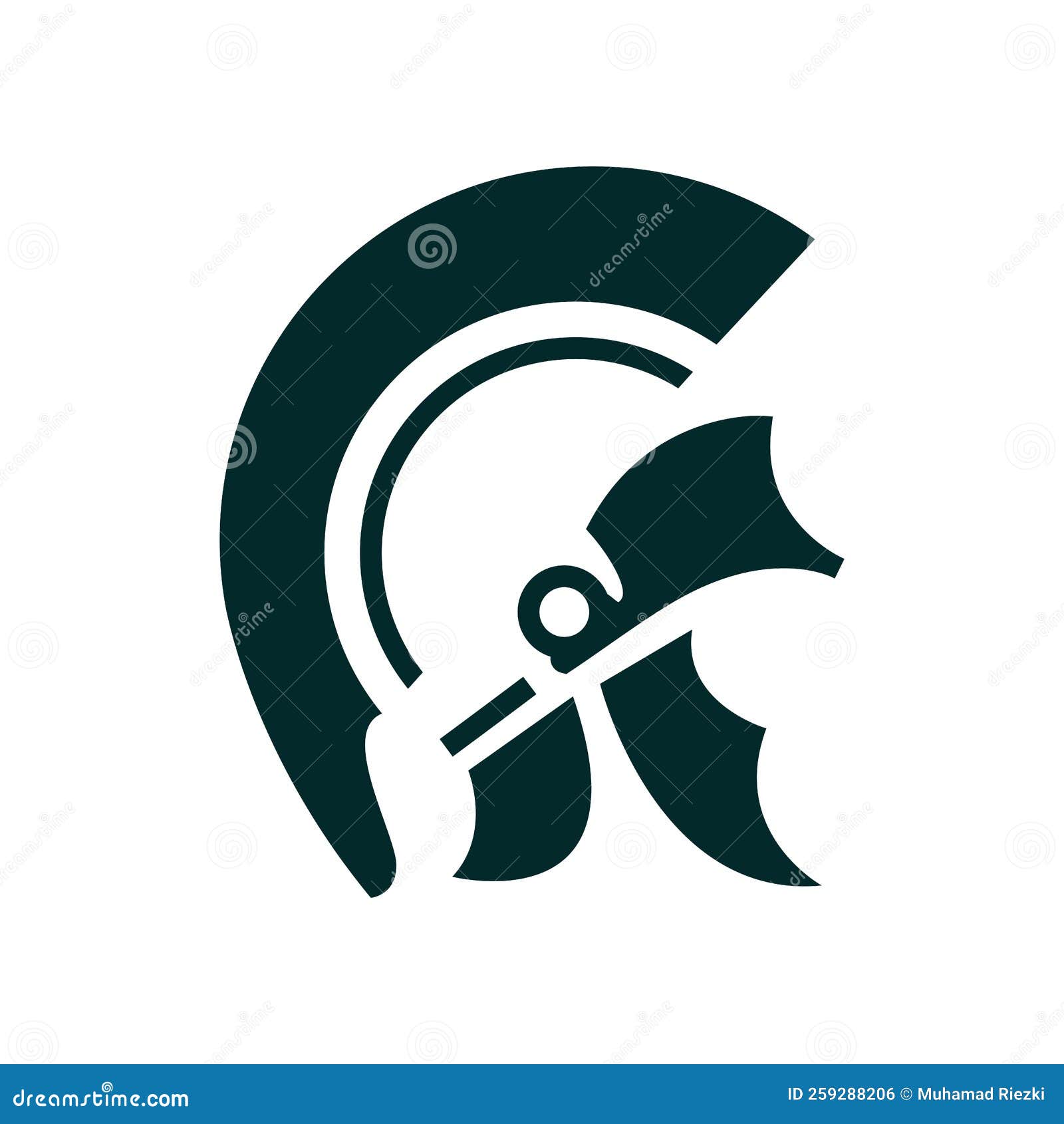 Spartan Helmet Silhouette. Roman or Greek Army Helmet Vector Icon Stock ...