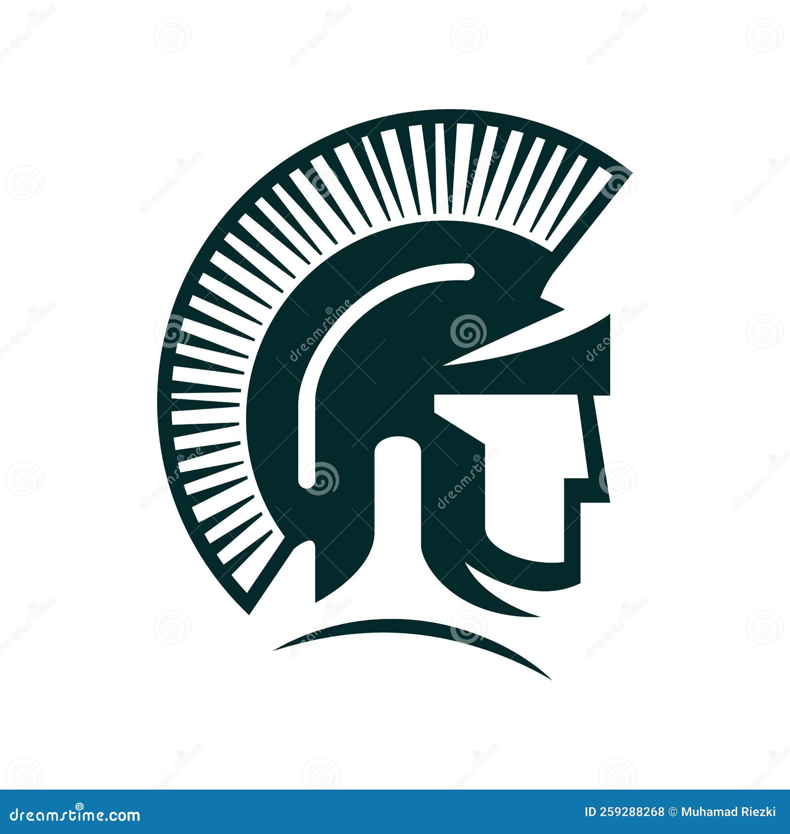 Spartan Helmet Silhouette. Roman or Greek Army Helmet Vector Icon Stock ...