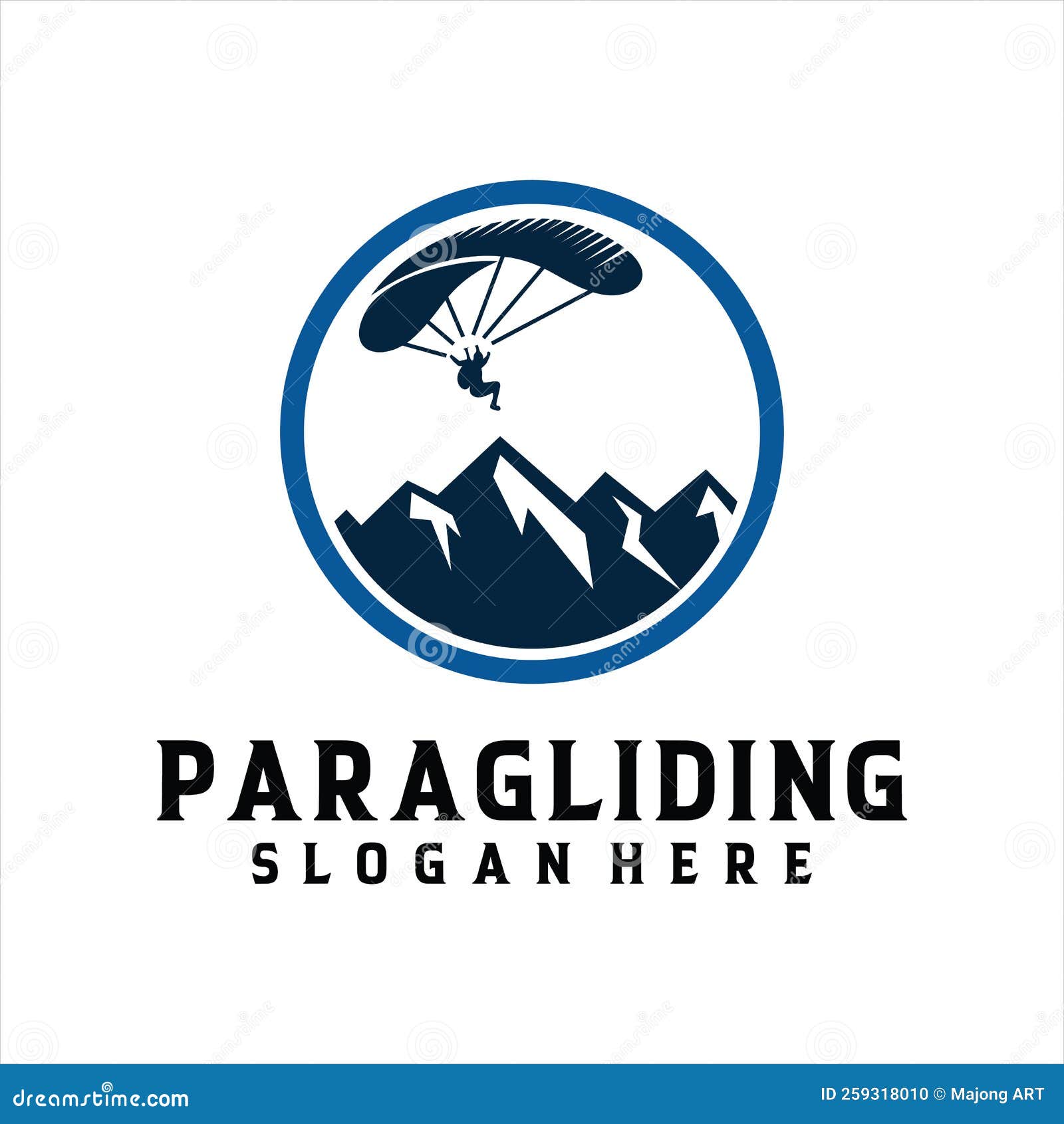 High Adventure Paragliding Logo Design Inspiration Vector Illustration ...