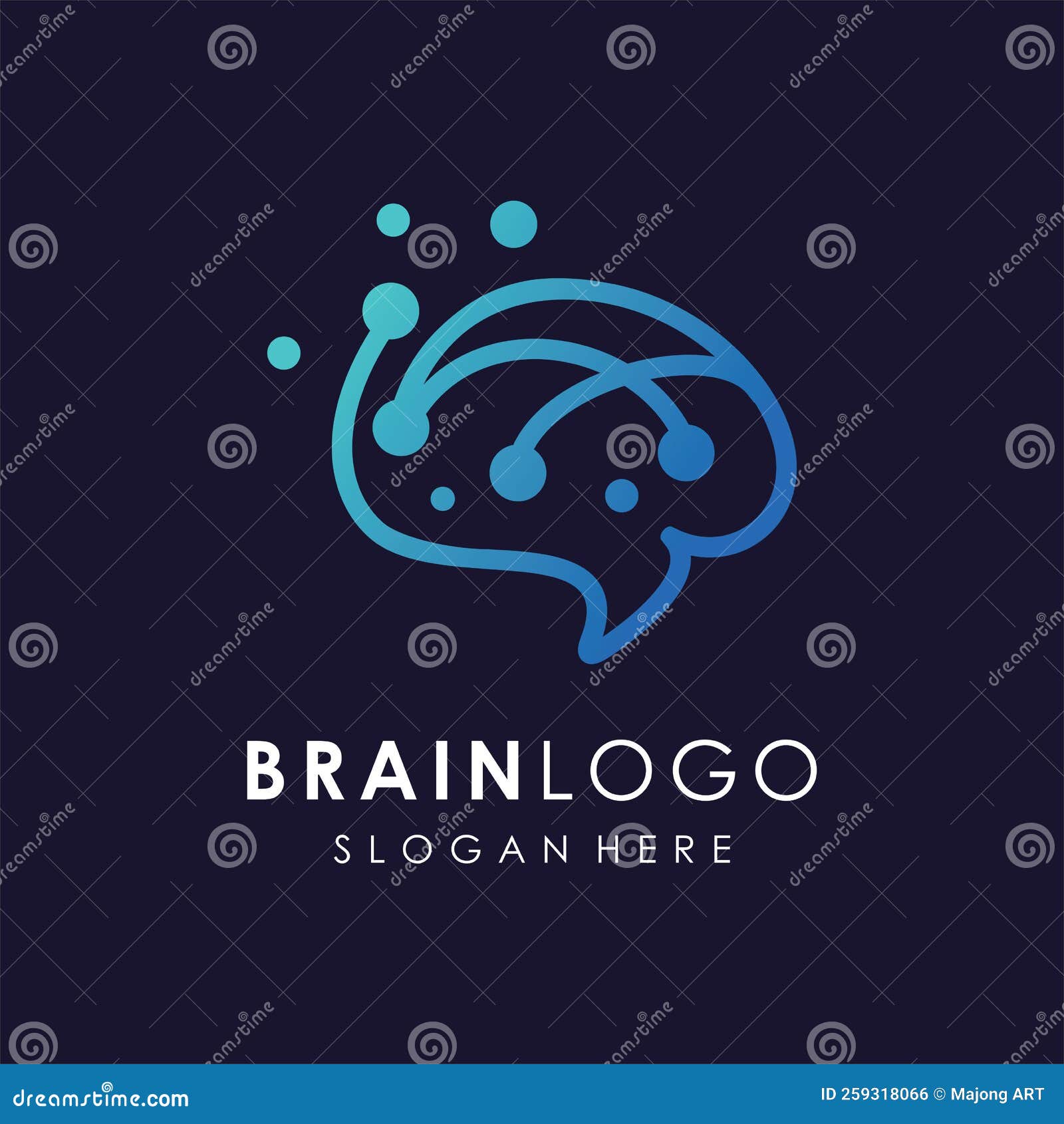 Illustration of Brain Technology Logo Design. Stock Vector - Illustration of illustrator, mind ...