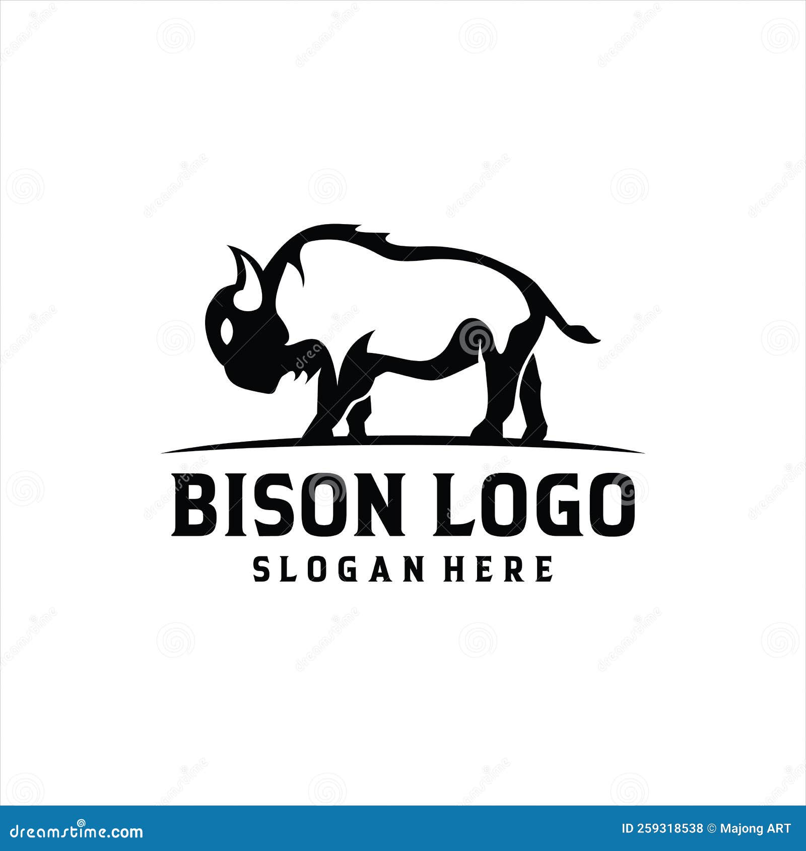 Bison Vector Logo Design Template Stock Illustration - Illustration of ...