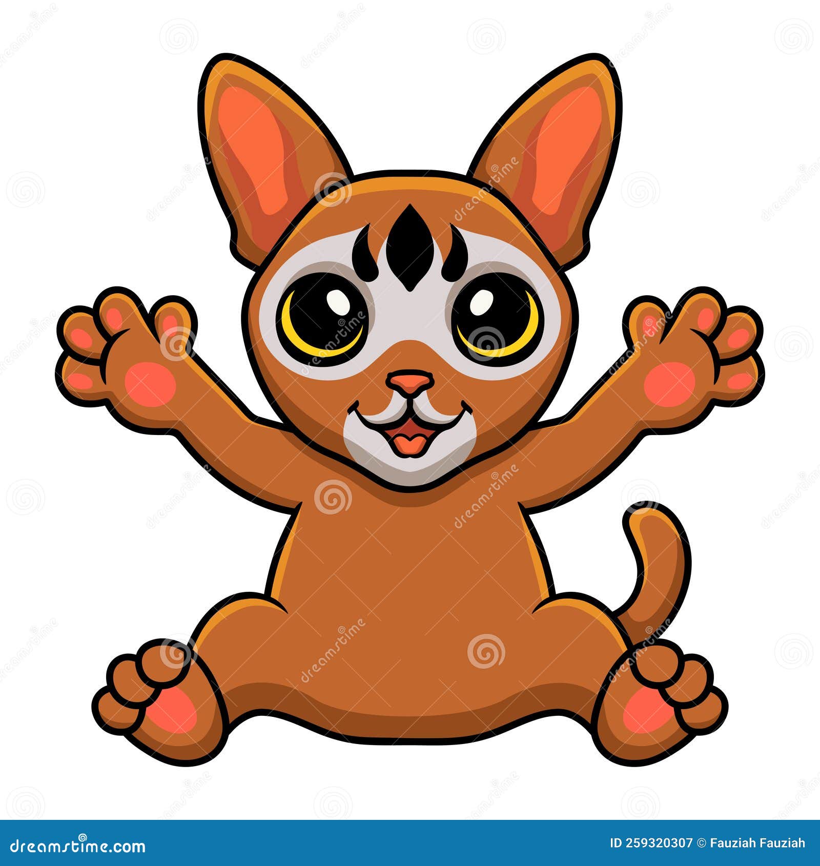Cute Abyssinian Cat Cartoon Sitting Stock Vector - Illustration of ...