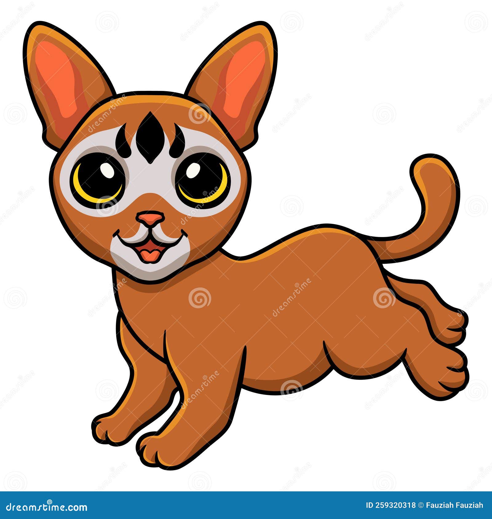 Cute Abyssinian Cat Cartoon Walking Stock Vector - Illustration of ...