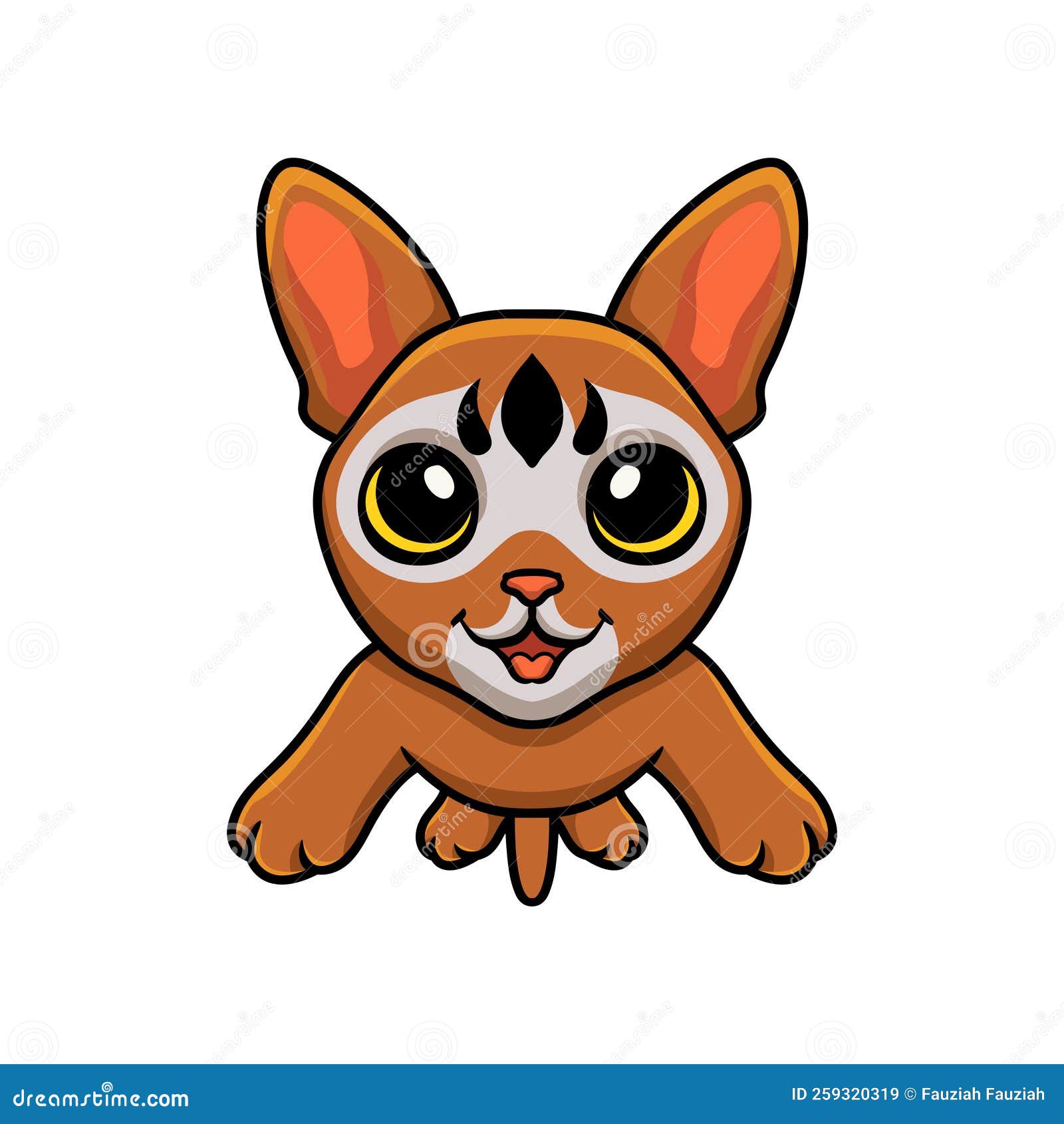 Cute Abyssinian Cat Cartoon Posing Stock Illustration - Illustration of ...