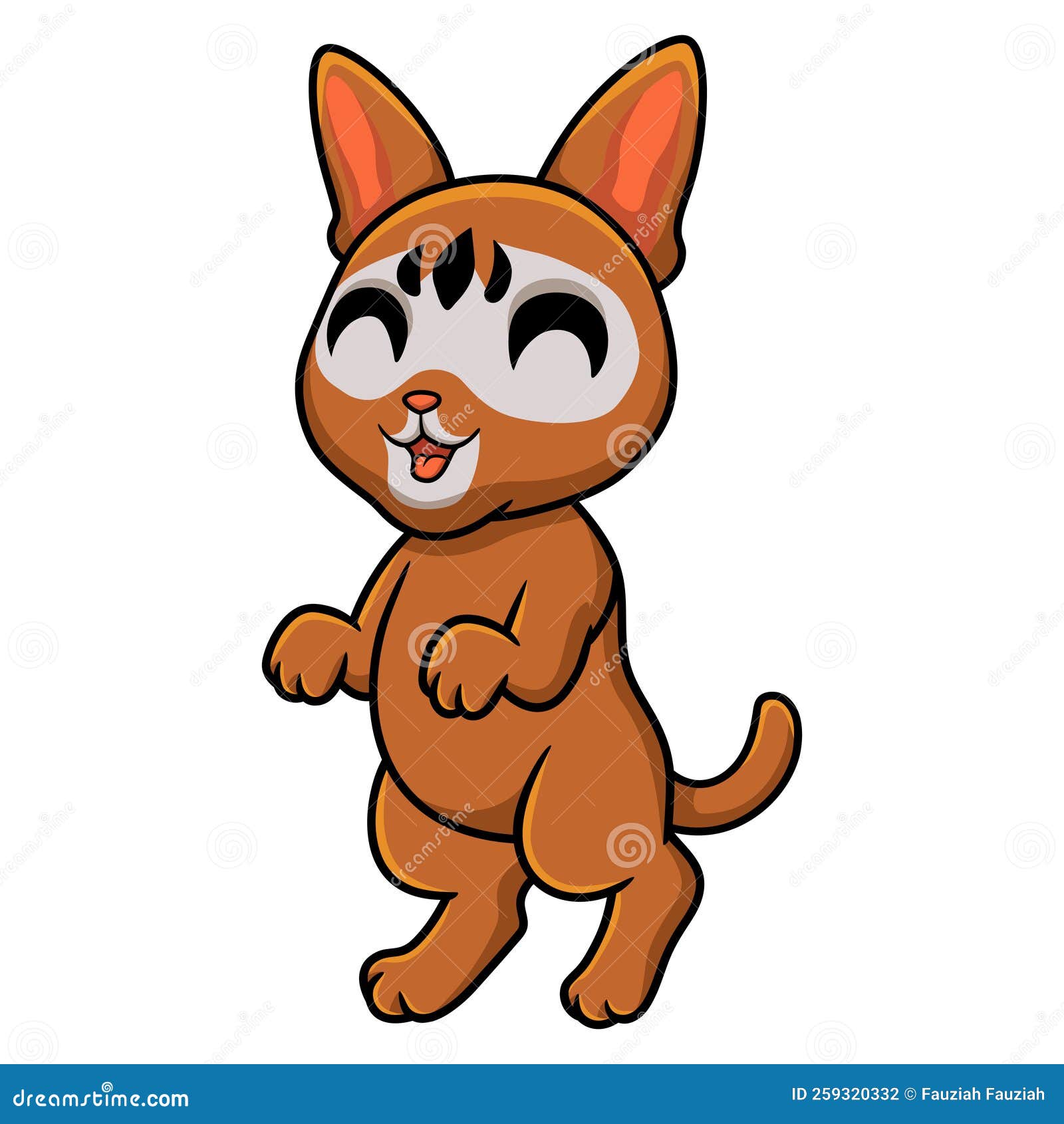 Cute Abyssinian Cat Cartoon Standing Stock Vector - Illustration of ...