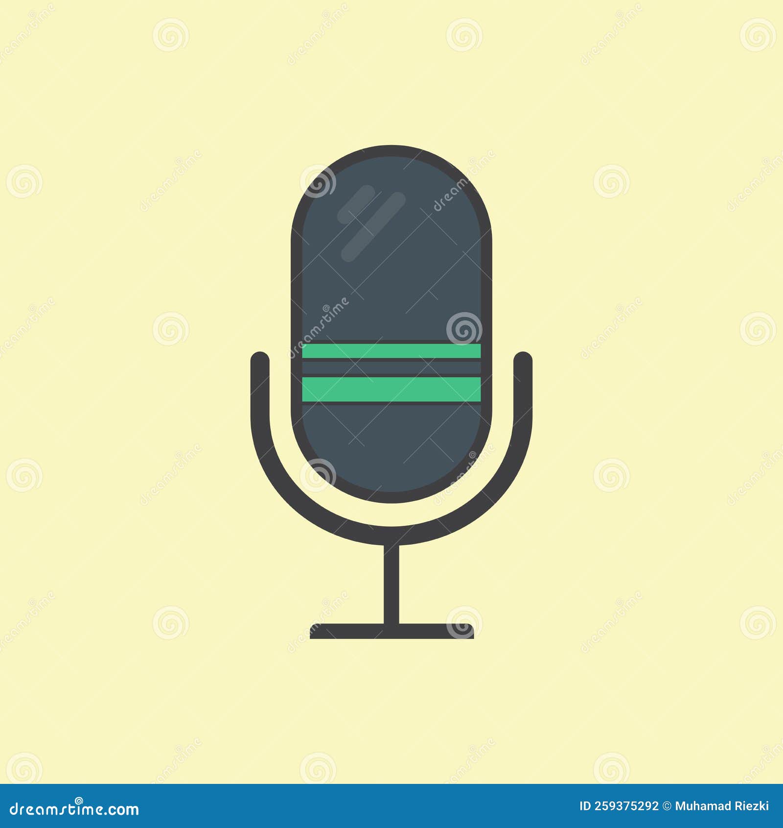 Black Microphone Icon. Podcast Vector. Vector Recording Studio Symbol ...