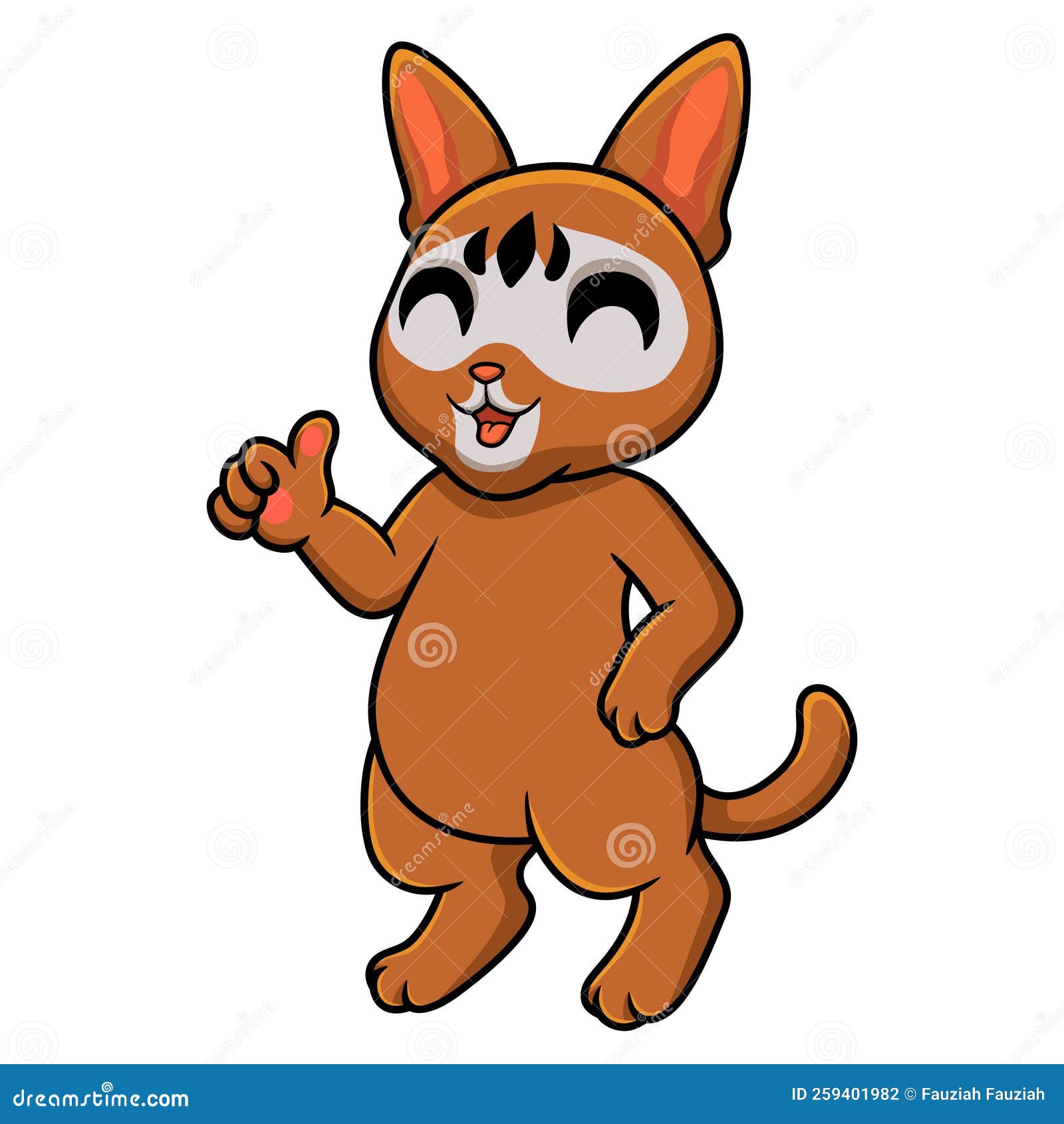 Cute Abyssinian Cat Cartoon Giving Thumb Up Stock Vector - Illustration ...