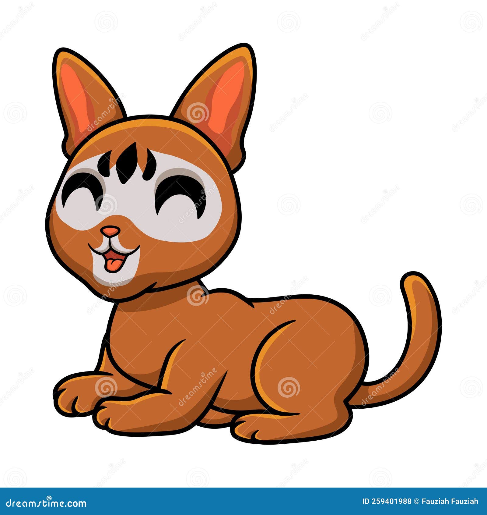 Cute Abyssinian Cat Cartoon Lying Down Stock Vector - Illustration of ...