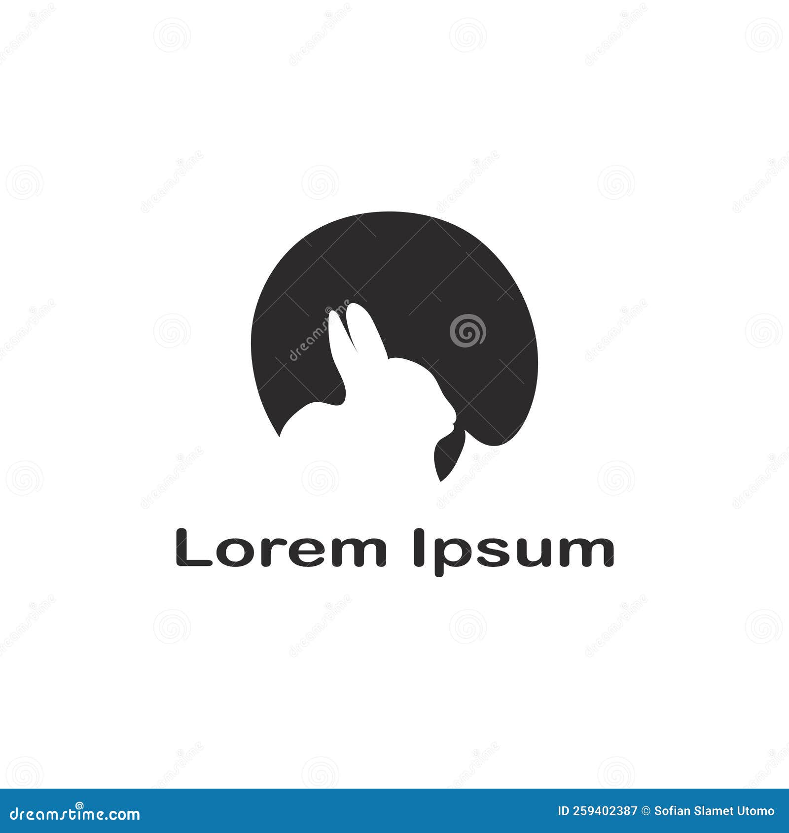 Black Negative Space Rabbit Logo Stock Vector - Illustration of label ...