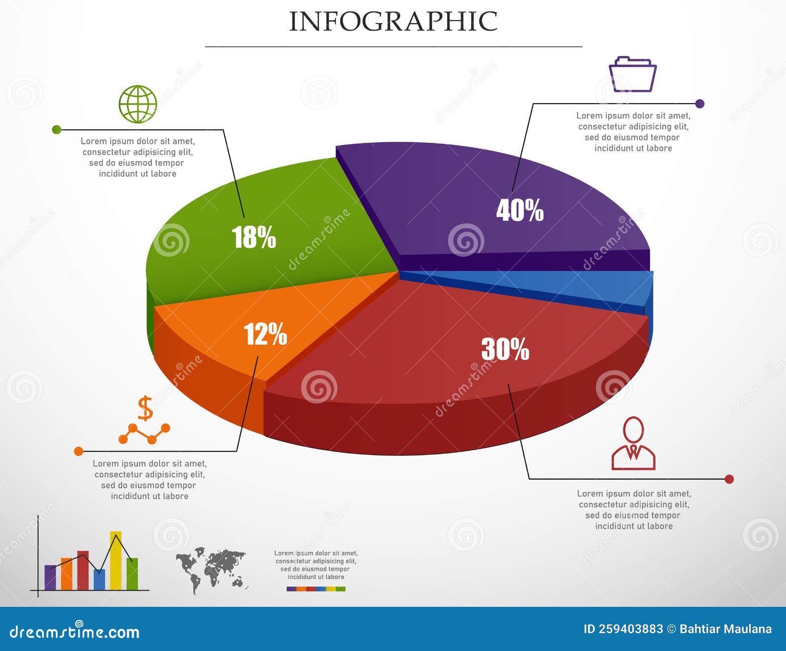 Business Pie Chart Infographic for Your Documents, Reports ...