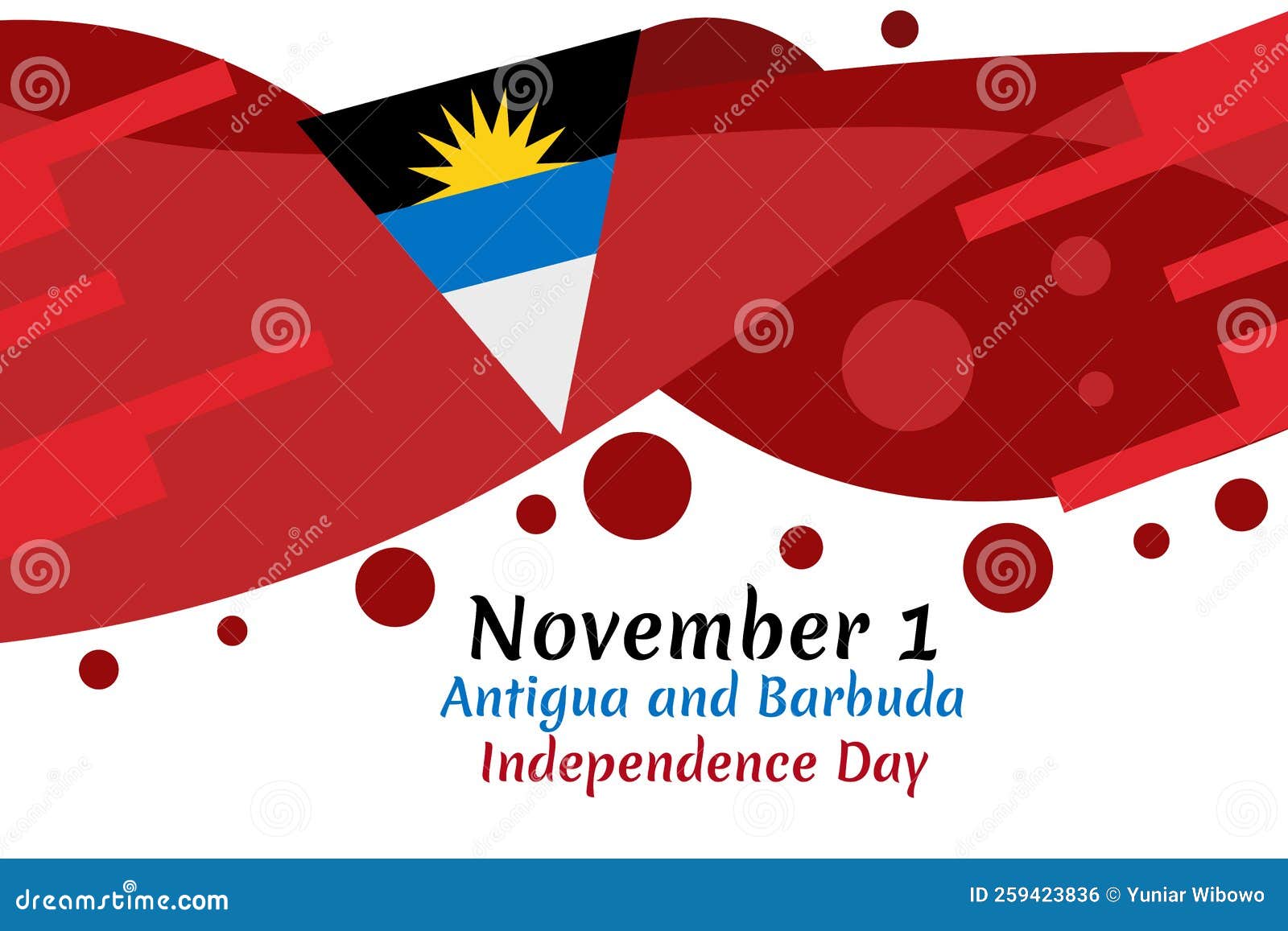 November 1, Independence Day of Antigua and Barbuda Independence Vector ...
