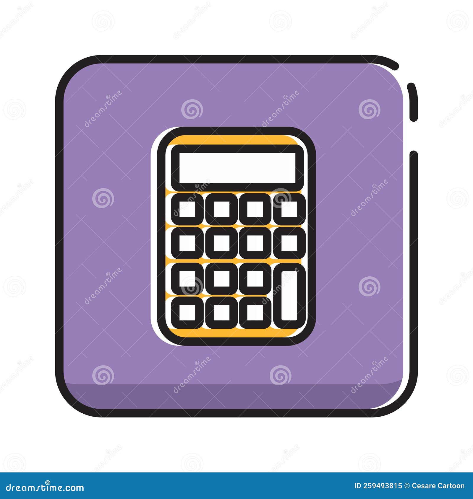 Cartoon button calculator stock vector. Illustration of system - 259493815