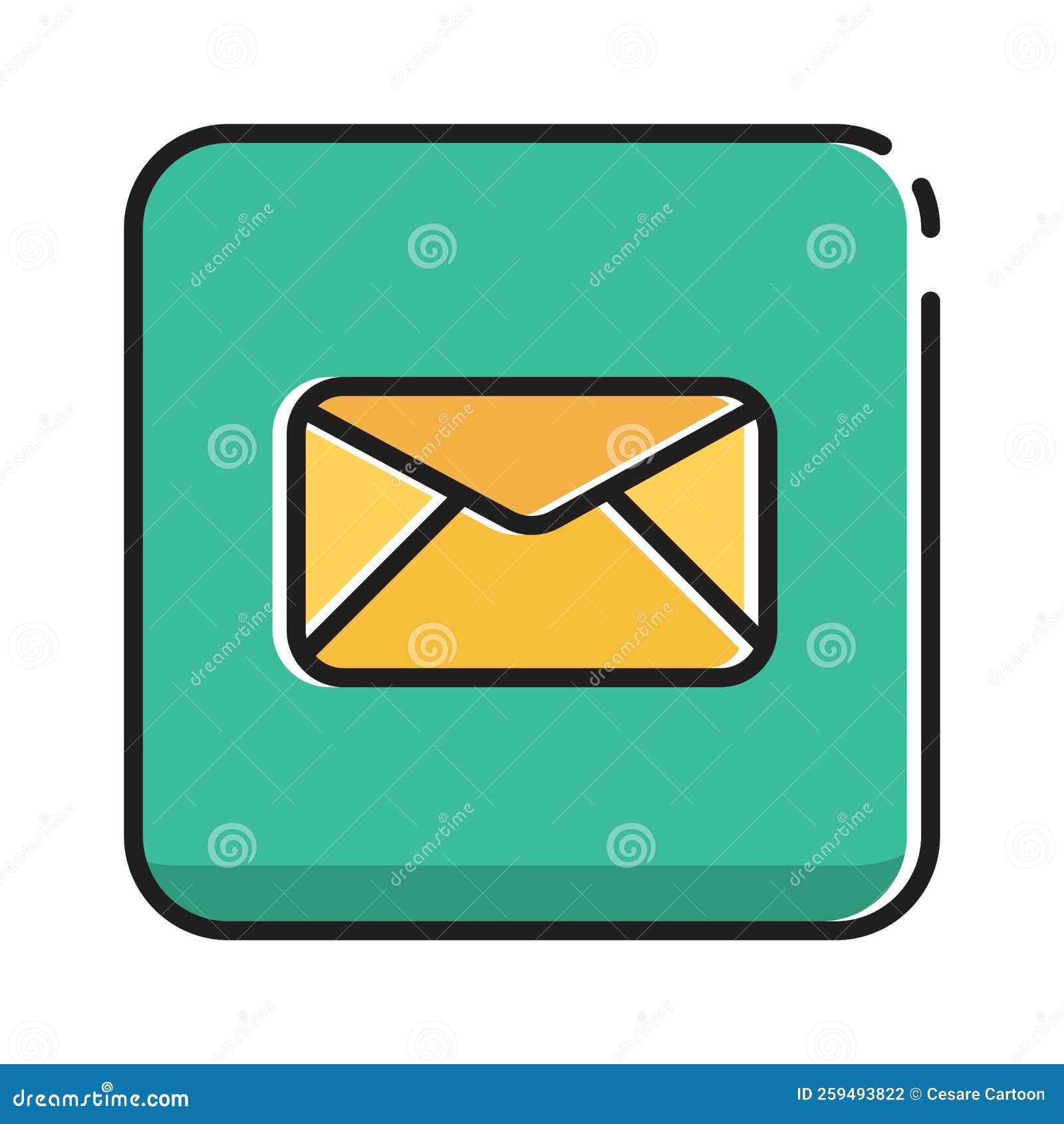 Cartoon button message stock vector. Illustration of simple - 259493822