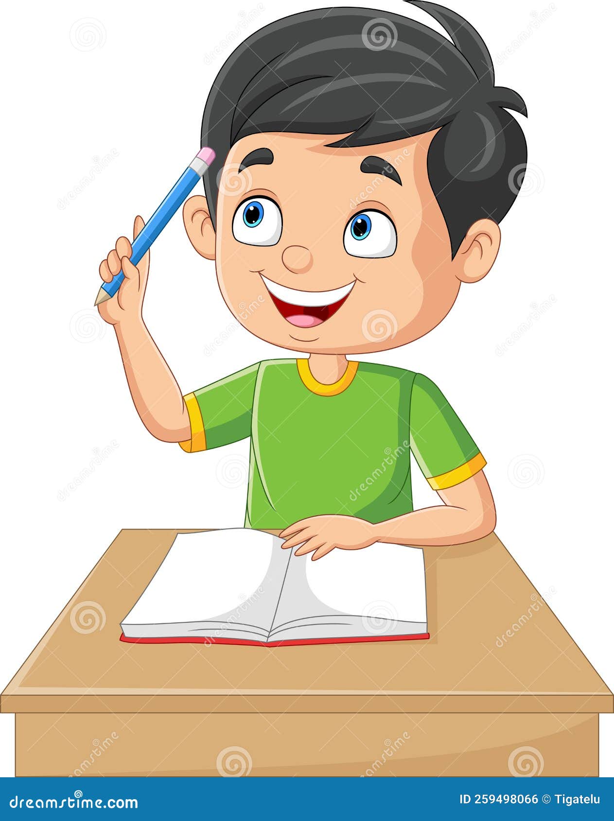 Cartoon Little Boy Having a Good Idea Stock Vector - Illustration of ...