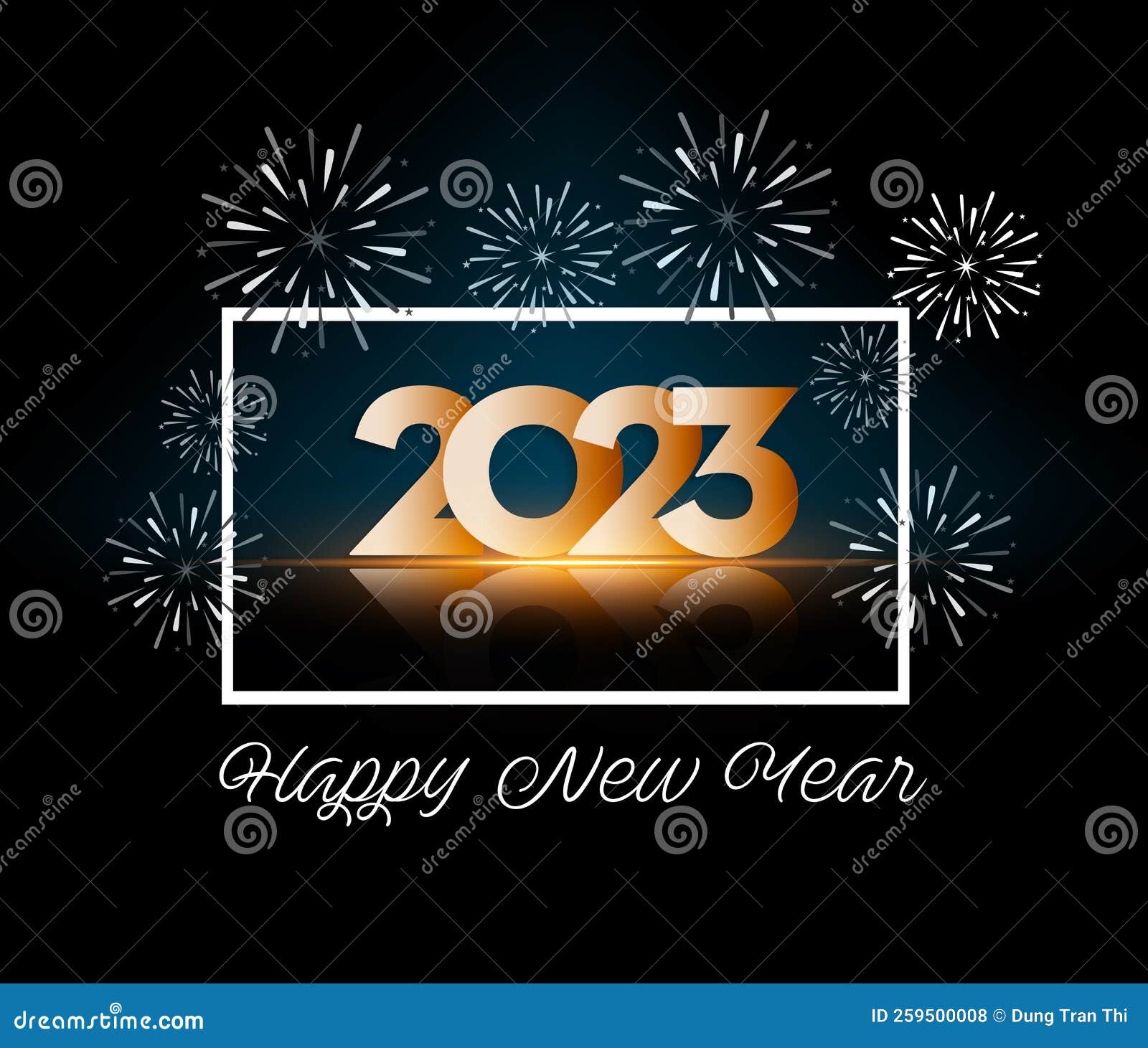 Happy New Year 2023 Greeting Card Holiday Vector Illustration Stock ...