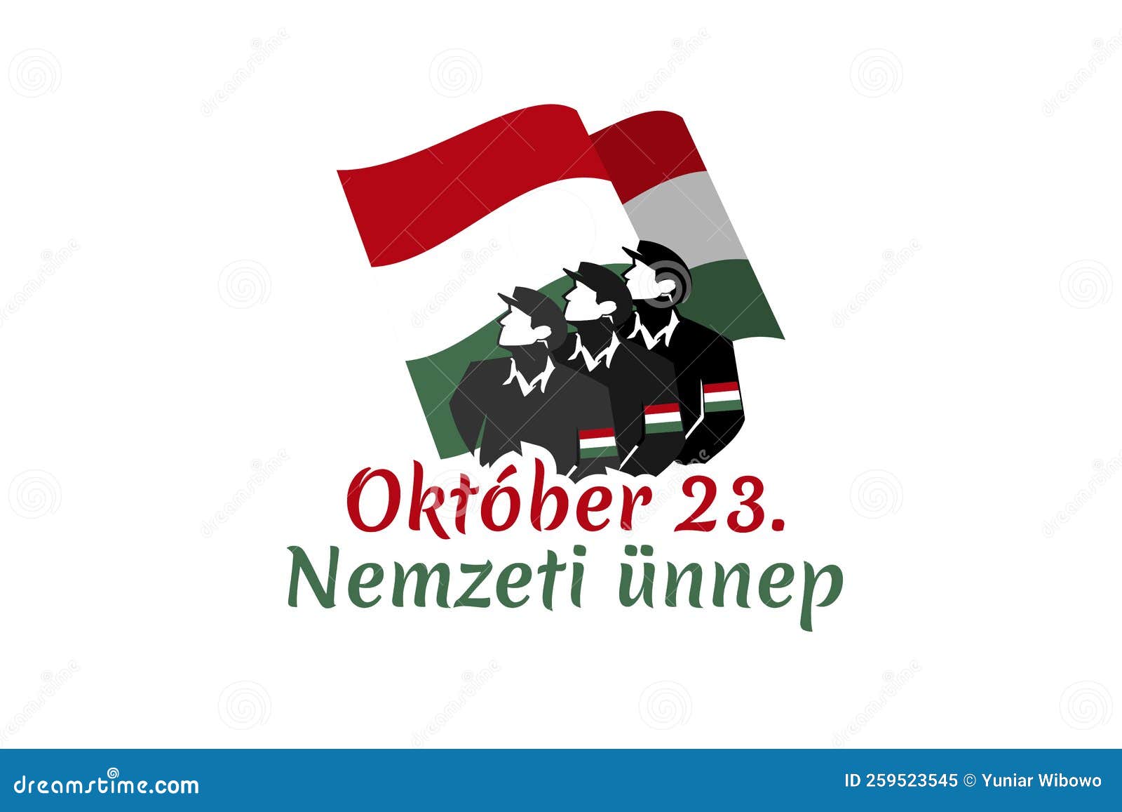Translation: October 23, National Day. National Holiday in Hungary ...