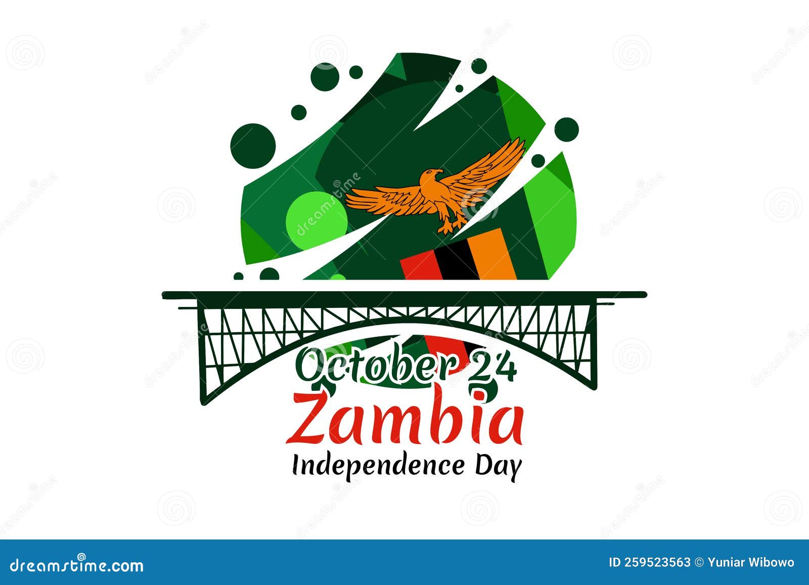 October 24, Independence Day of Zambia Vector Illustration. Stock ...
