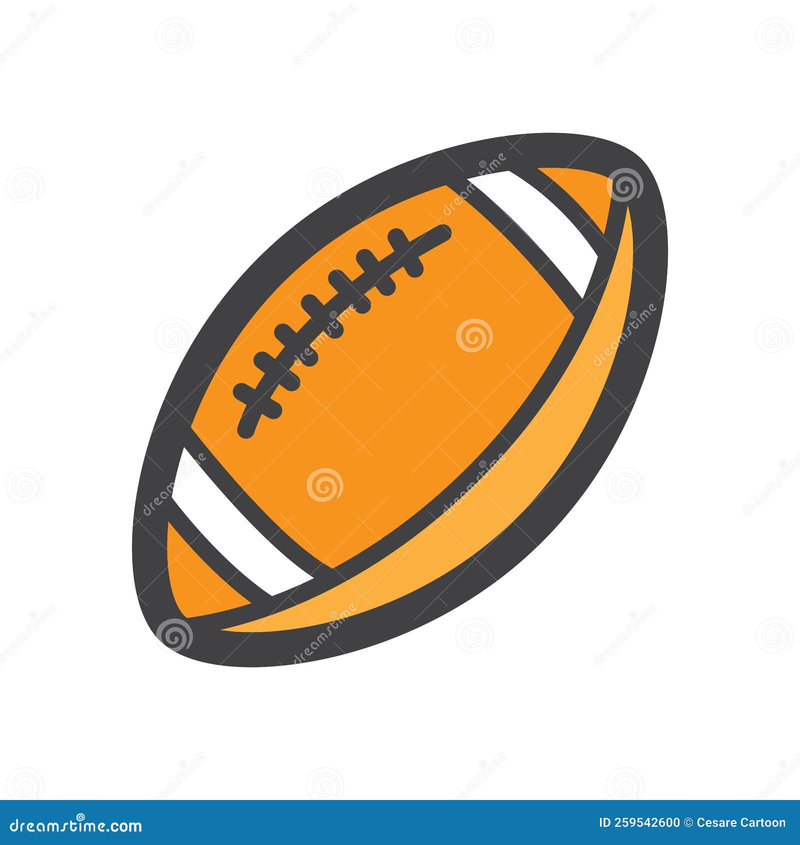 Cartoon American Football Ball Stock Vector - Illustration of simple ...