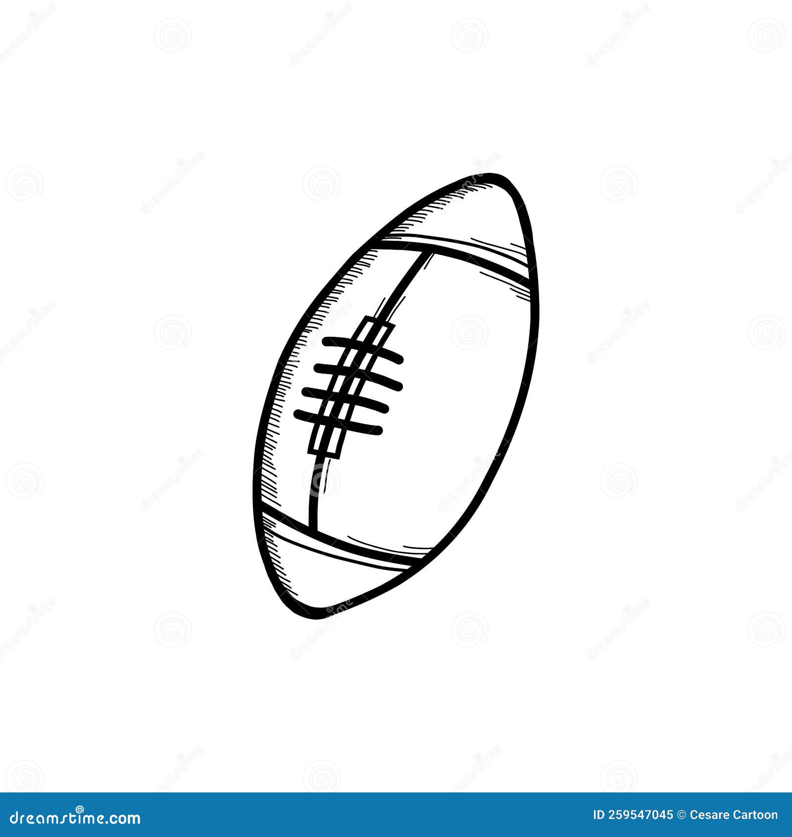 Doodle American Football Ball Stock Vector - Illustration of sport ...