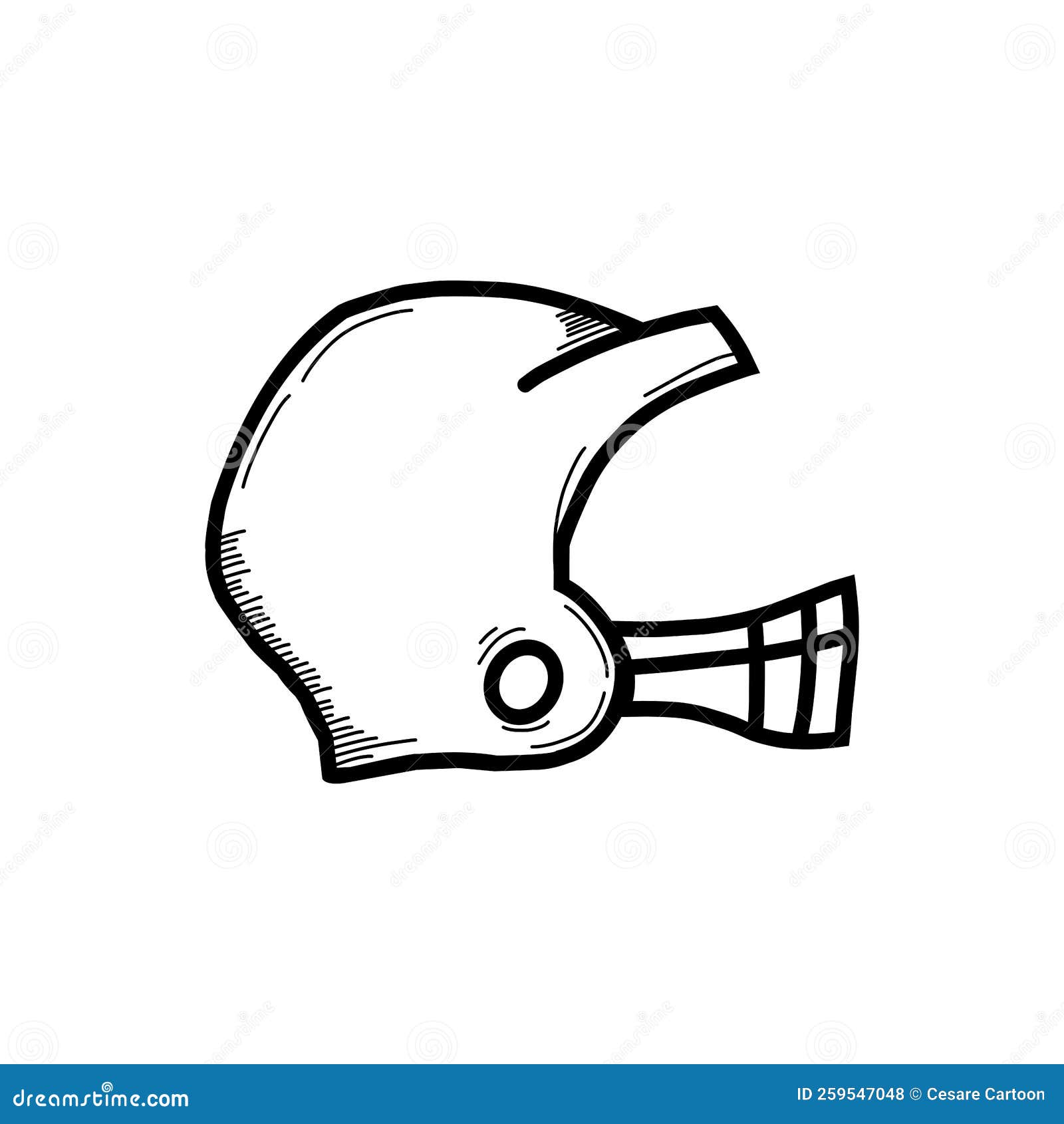 Doodle American Football Helmet Stock Vector - Illustration of simple ...