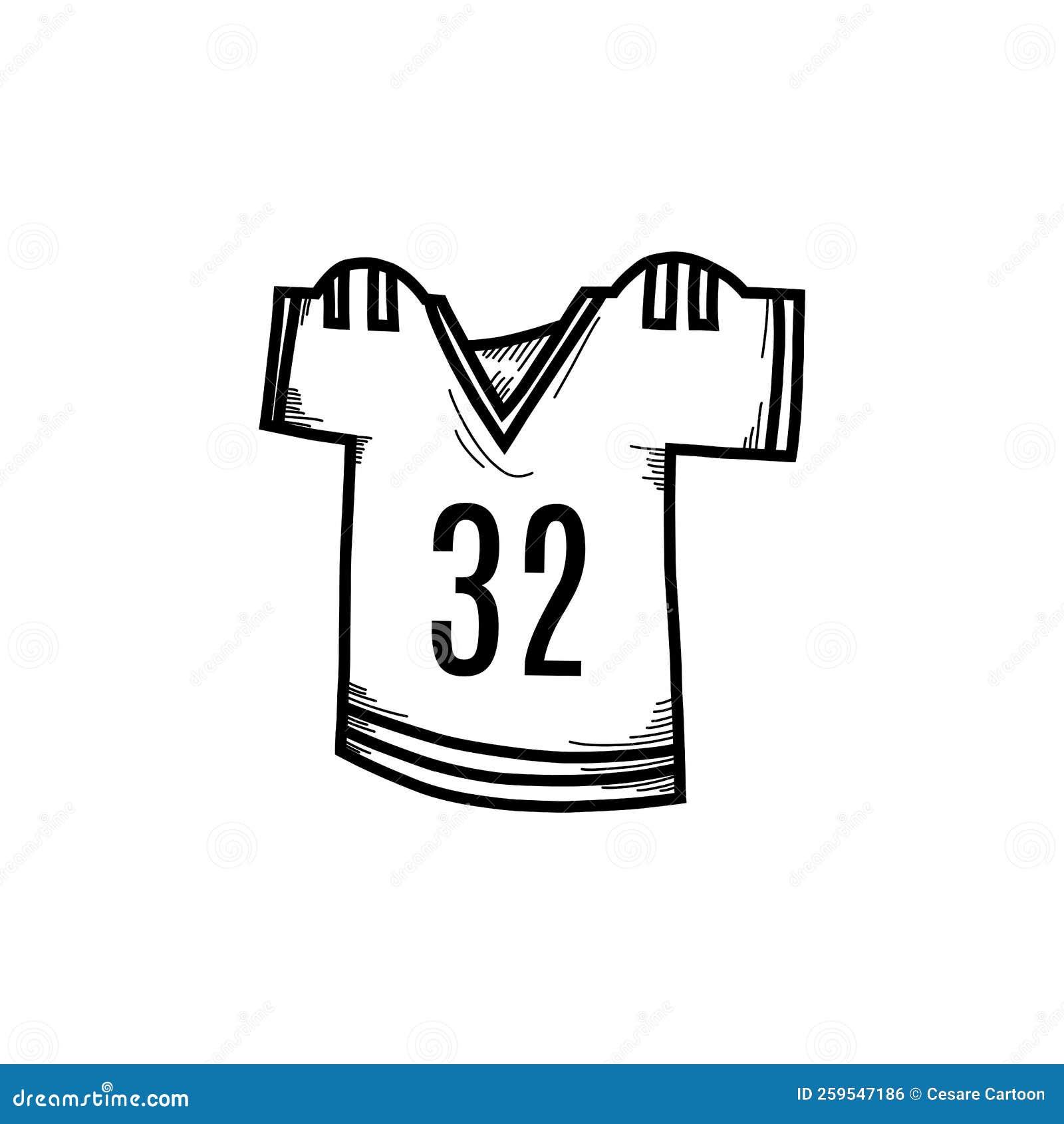 Doodle American Football Jersey Stock Vector - Illustration of american ...