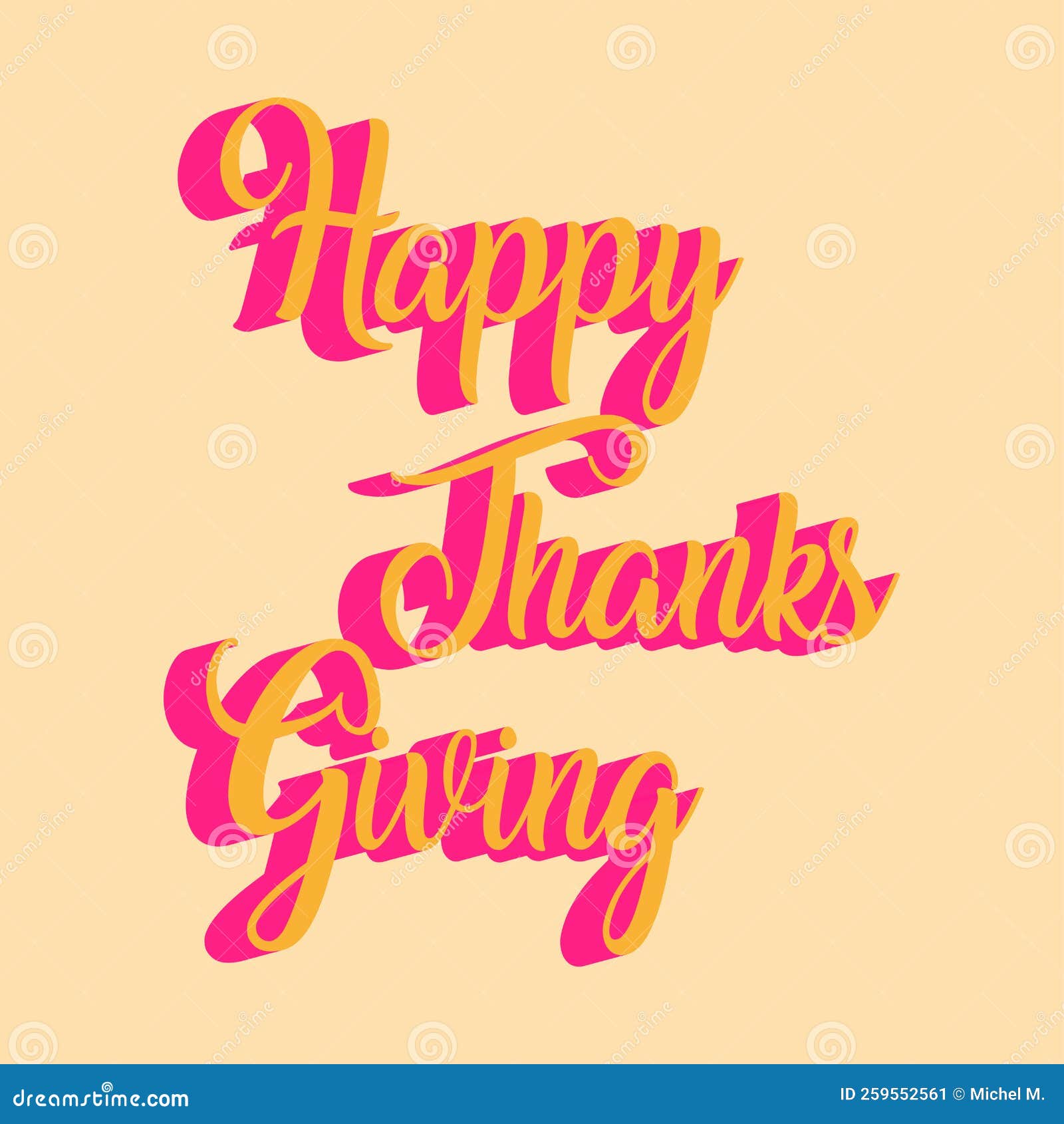 Happy Thanks Giving Lettering Vector Wallpaper Background Stock ...