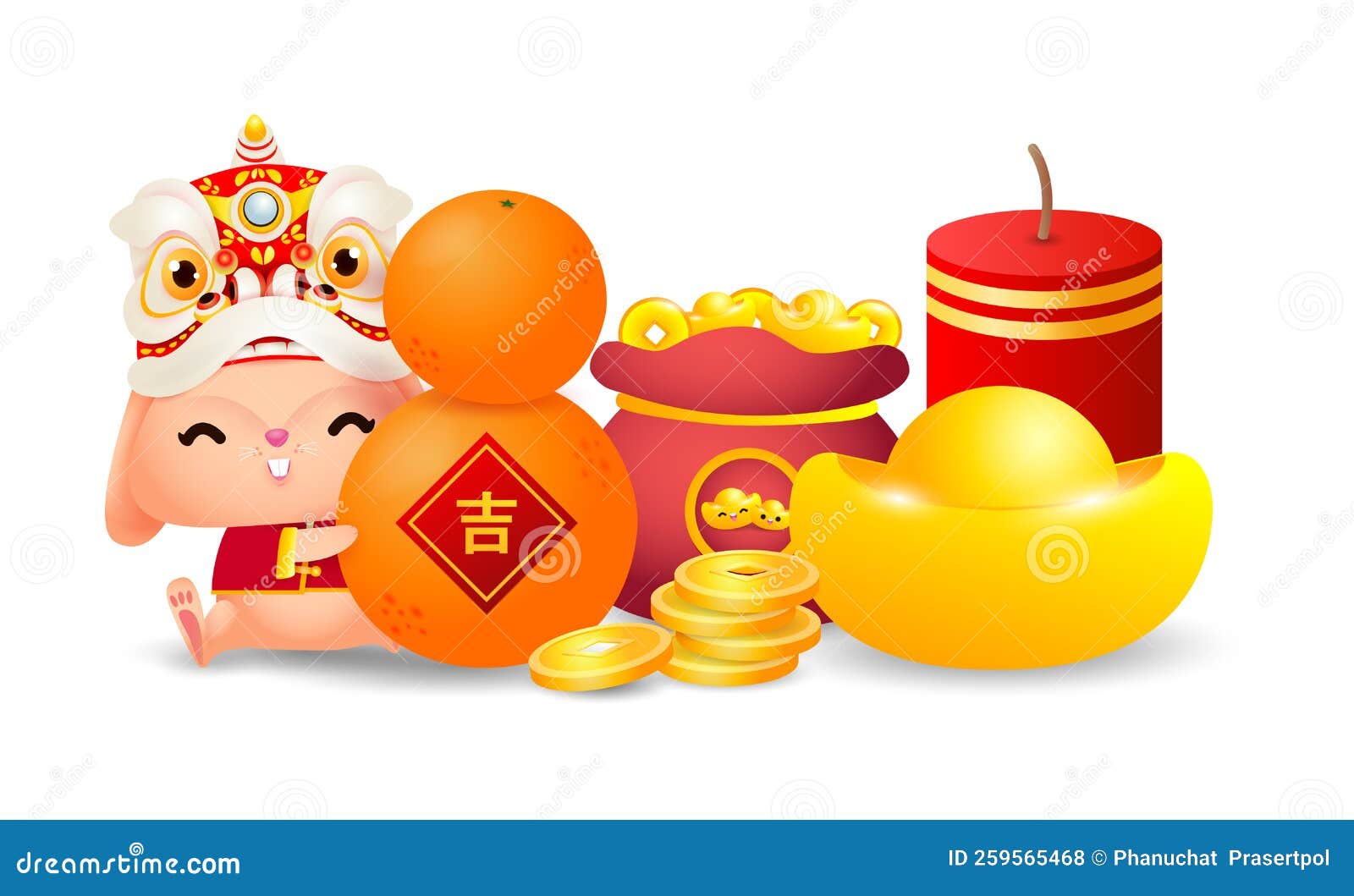 Happy Chinese New Year 2023 Greeting Card Year of the Rabbit Zodiac ...