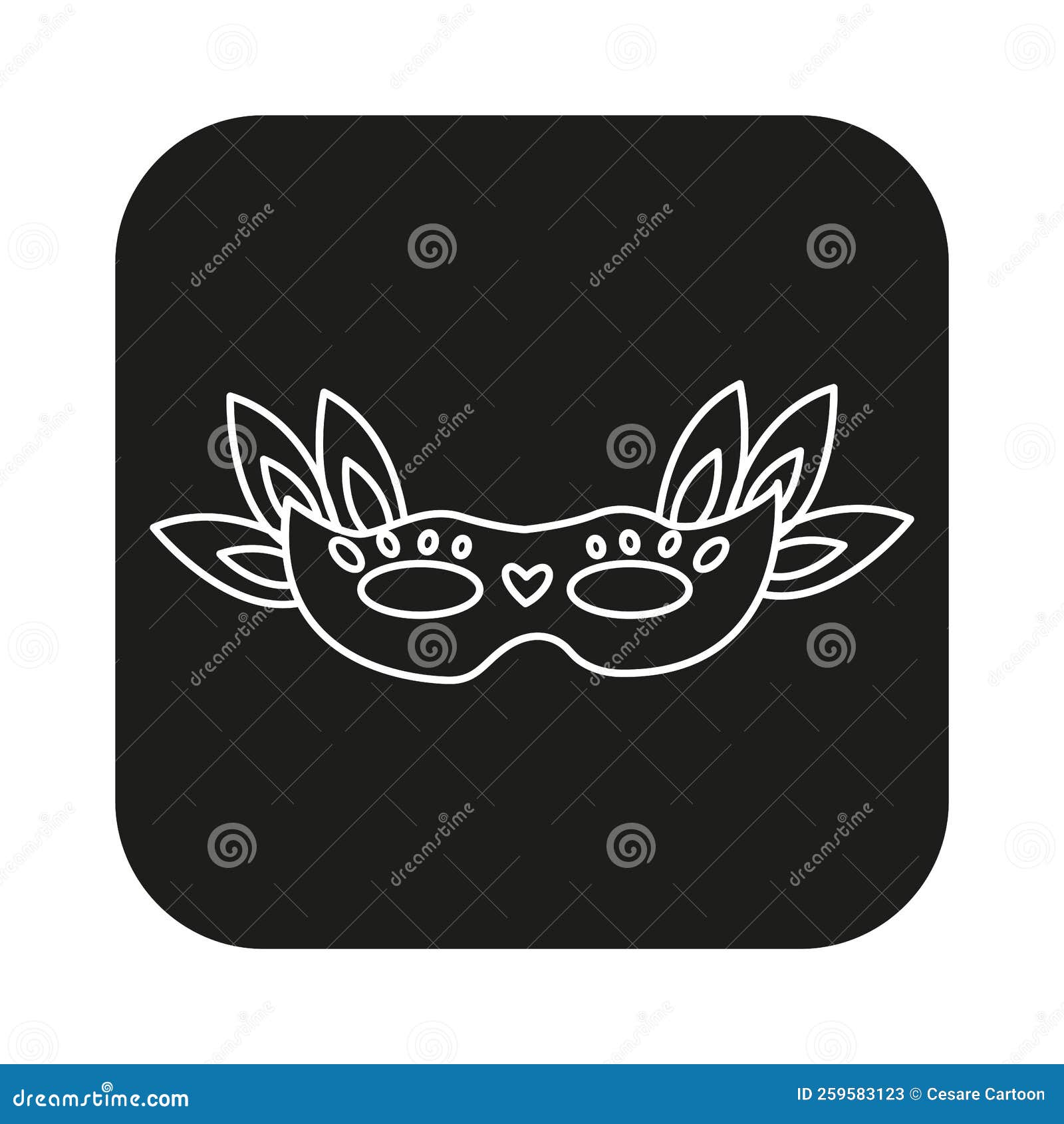 Flat black carnival mask stock vector. Illustration of logo - 259583123
