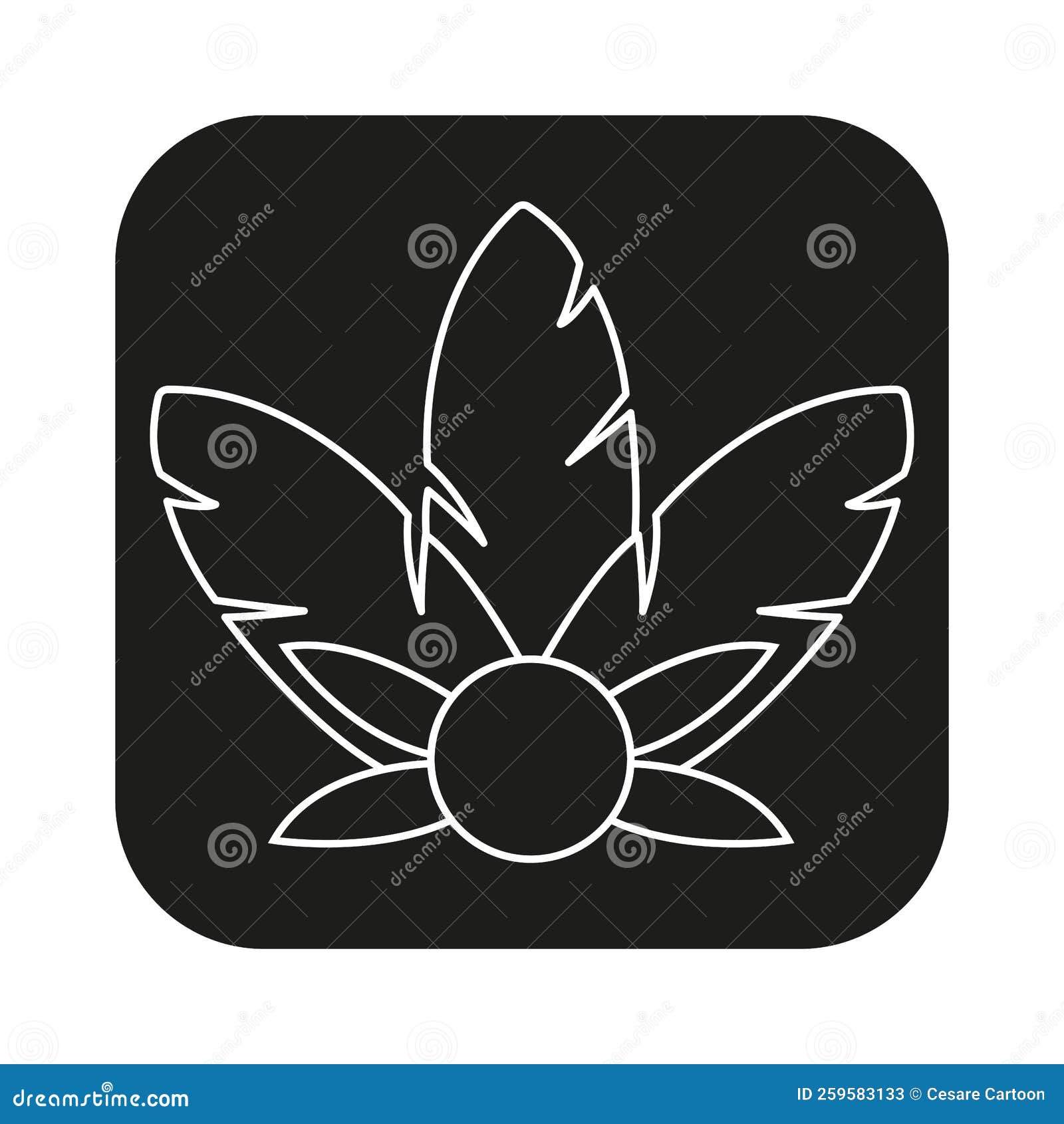 Flat black tropical plant stock vector. Illustration of plant - 259583133