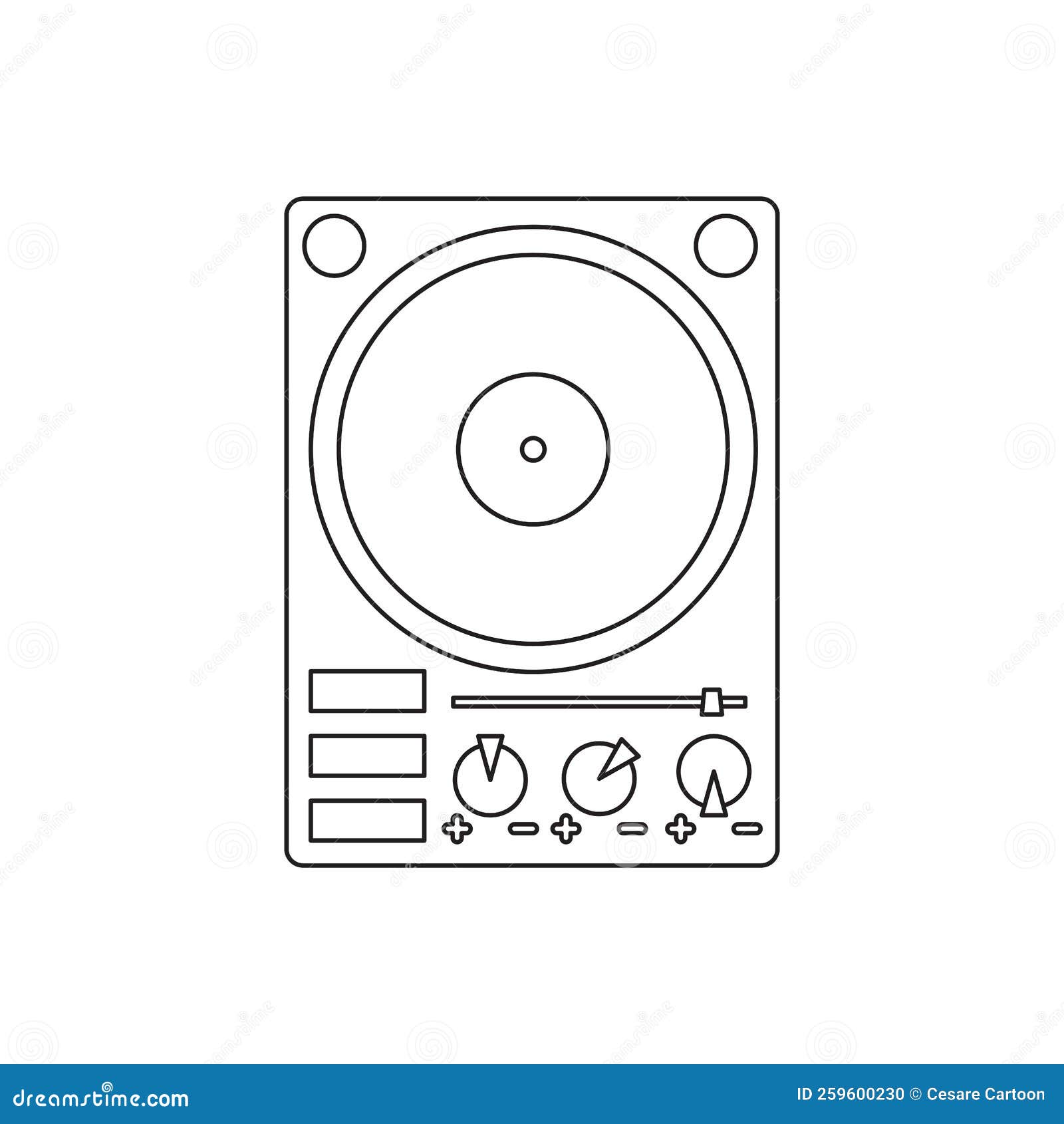 Thin line dj tool stock vector. Illustration of cartoon - 259600230