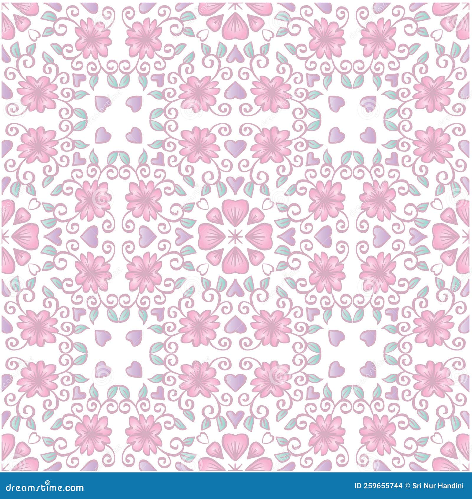 Seamless Pattern Abstract Floral Ornament Stock Illustration