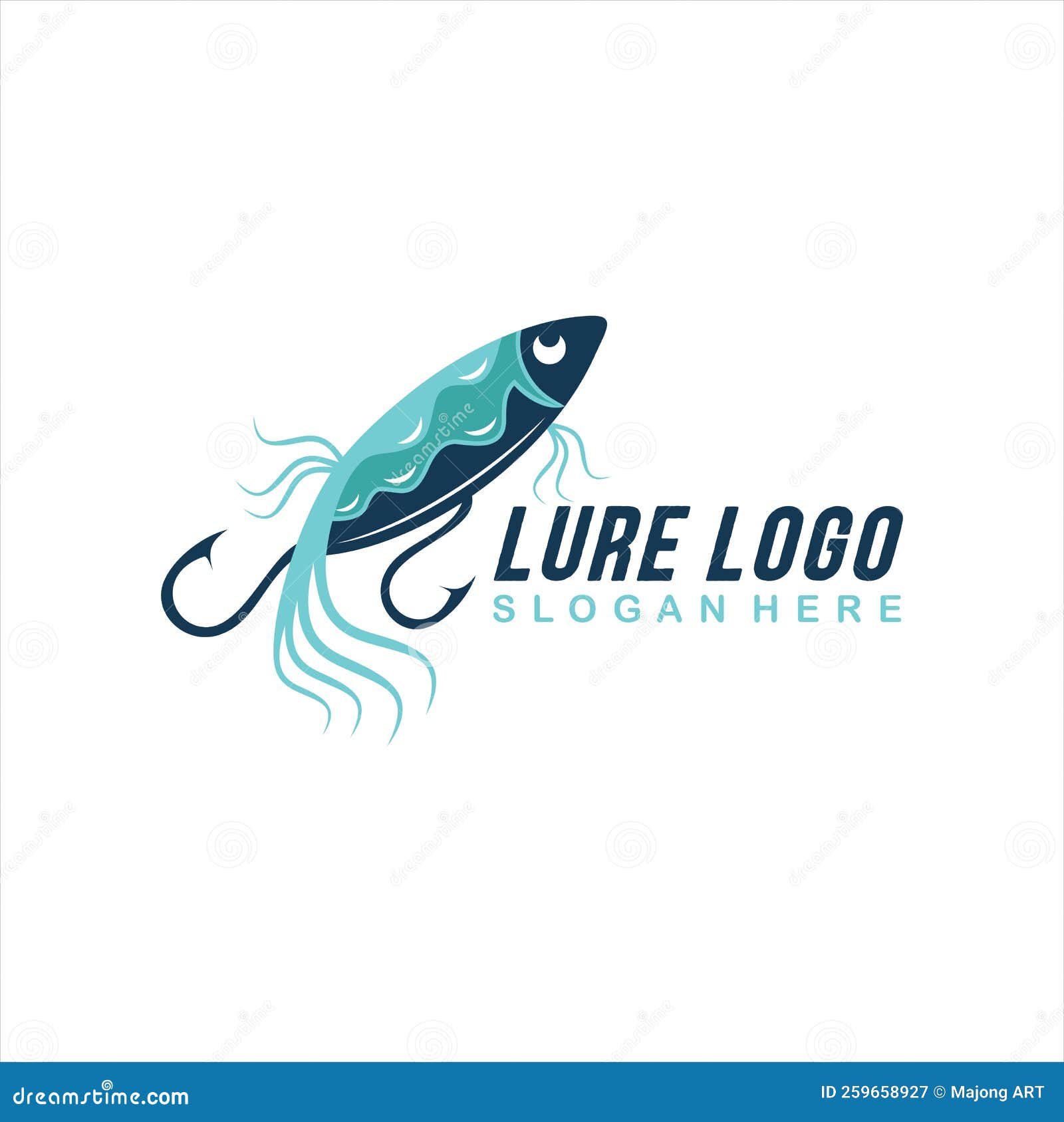 Lure Fishing logo stock illustration. Illustration of outdoors - 259658927