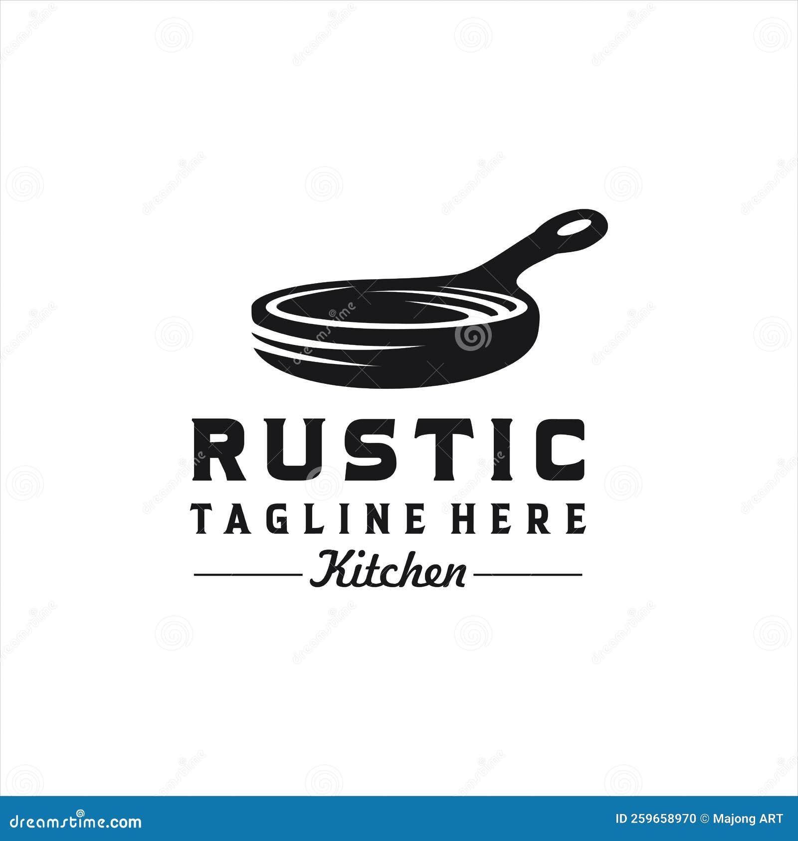 Old Skillet Cast Iron Pan Logo Vector Illustration | CartoonDealer.com ...