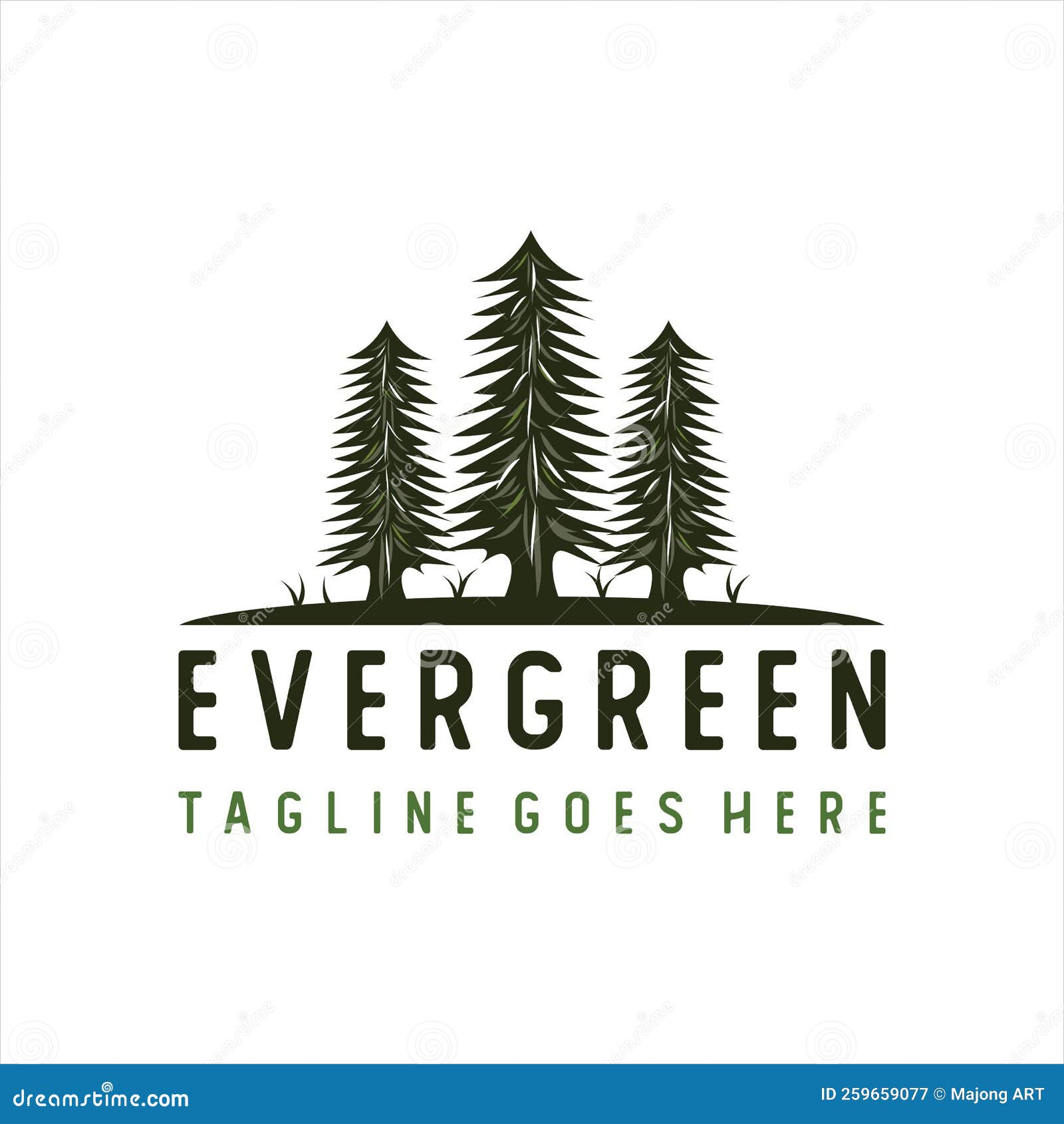 Simple Flat Pine Forest Logo Stock Illustration - Illustration of ...