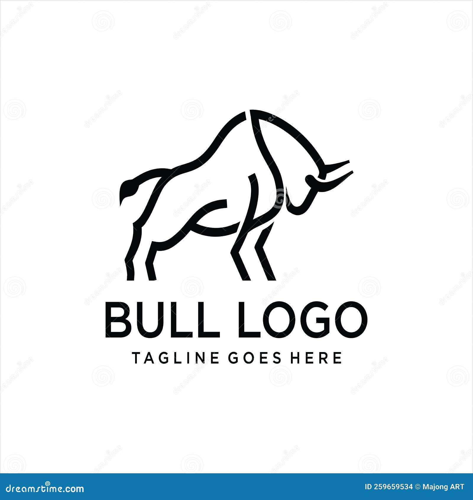 Bull line drawing logo stock illustration. Illustration of buffalo ...