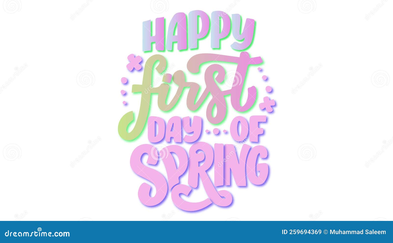 Happy First Day of Spring Text Stock Illustration - Illustration of ...